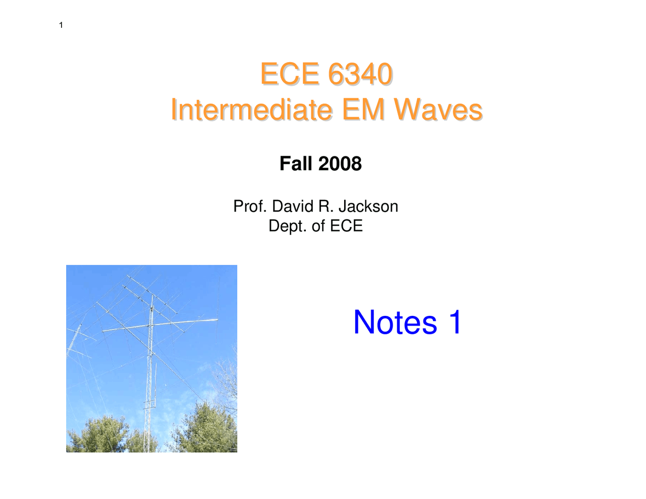 Maxwell's Equations - Intermediate Electromagnetic Waves - Handout ...
