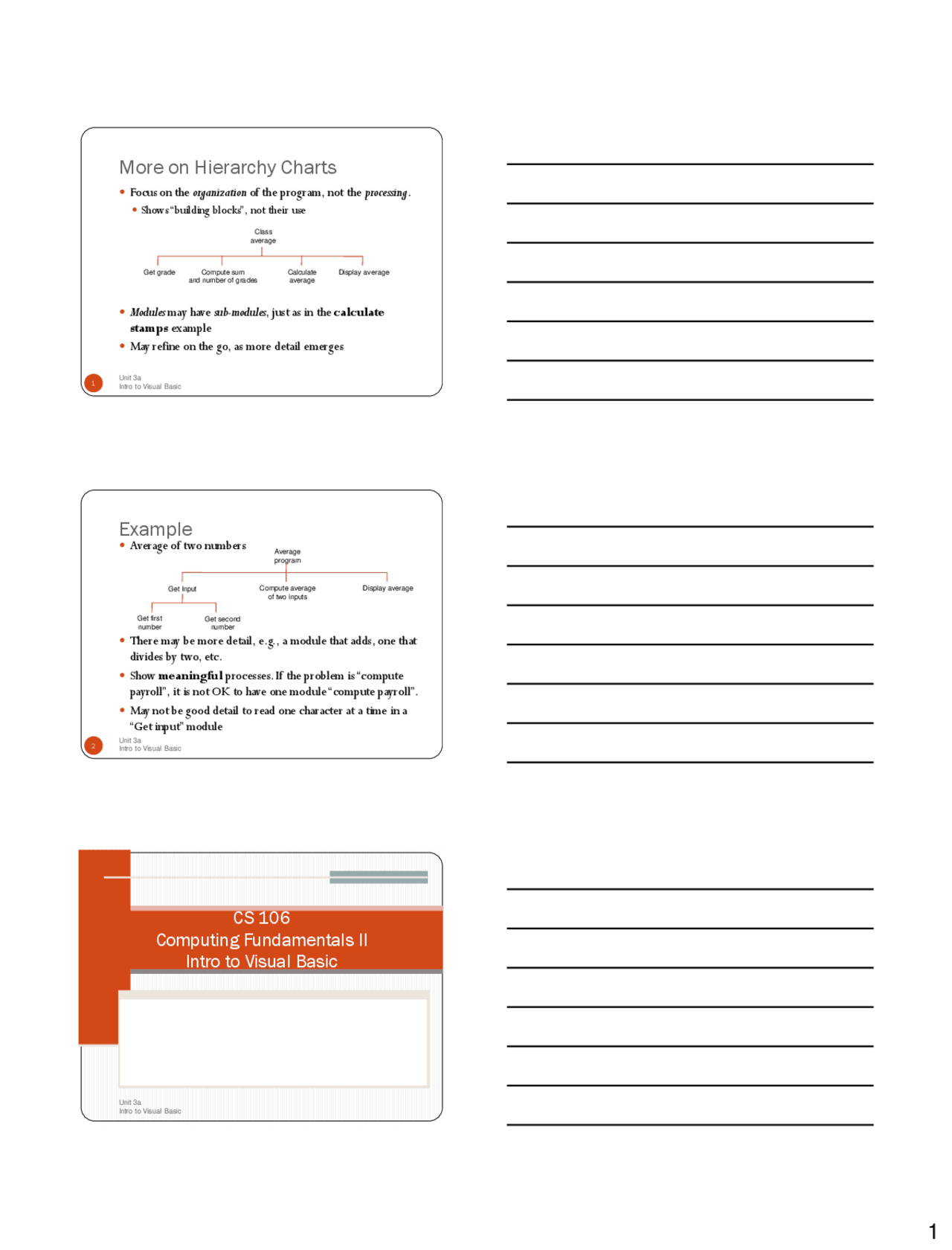 Introduction To Visual Basic Lecture Slides Cs 106 Docsity