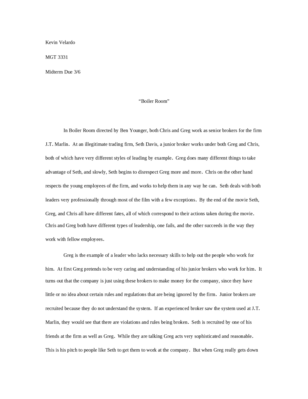 Leadership Styles in Boiler Room: Chris vs. Greg | Exams Introduction ...