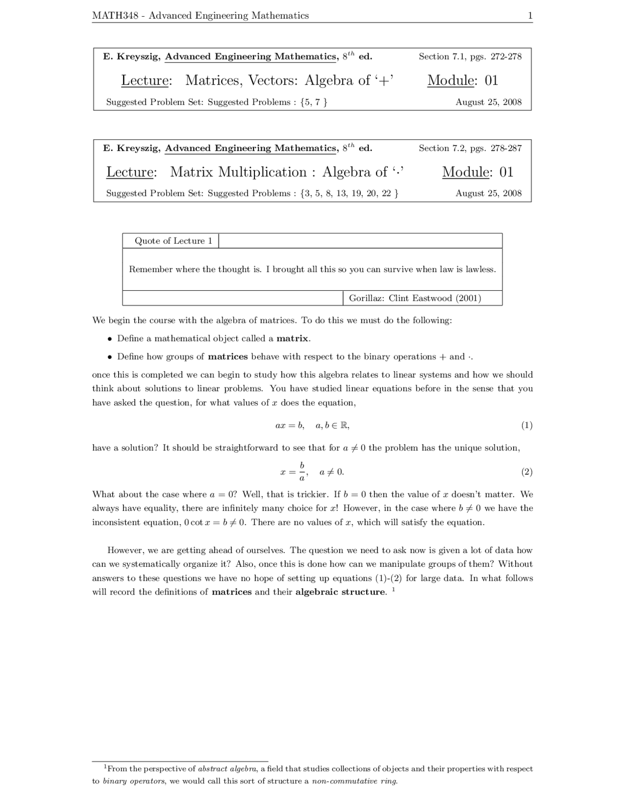 Advanced Engineering Mathematics Problem Set Math 348 Docsity
