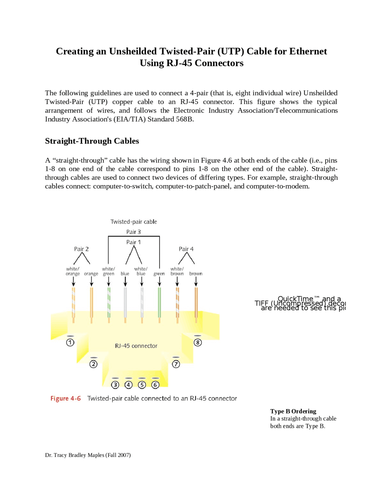 Unshielded Twisted Pair Cable Lecture Notes Cecs 410 Docsity