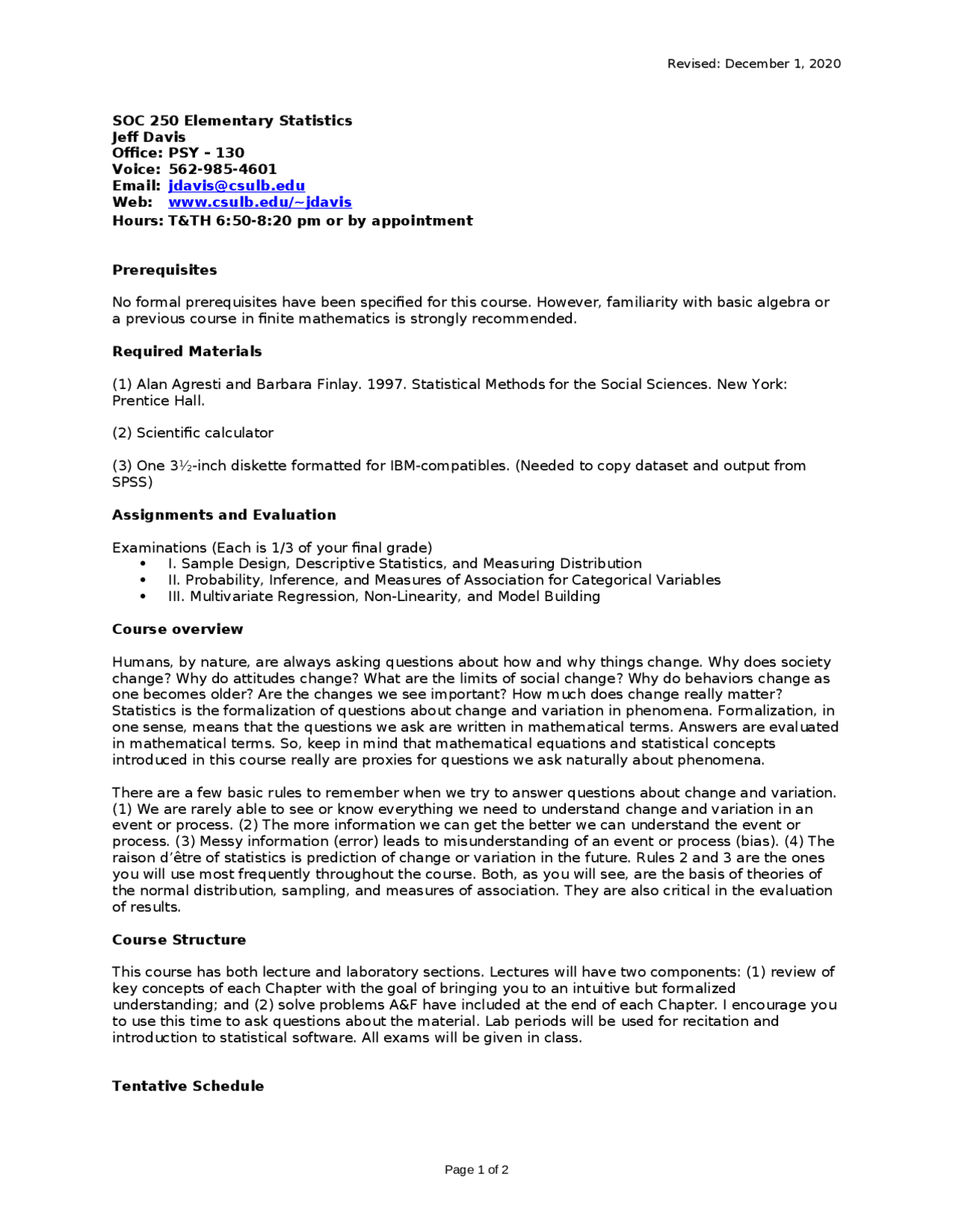 Assignments and Evaluation - Elementary Statistics - Final Examination ...