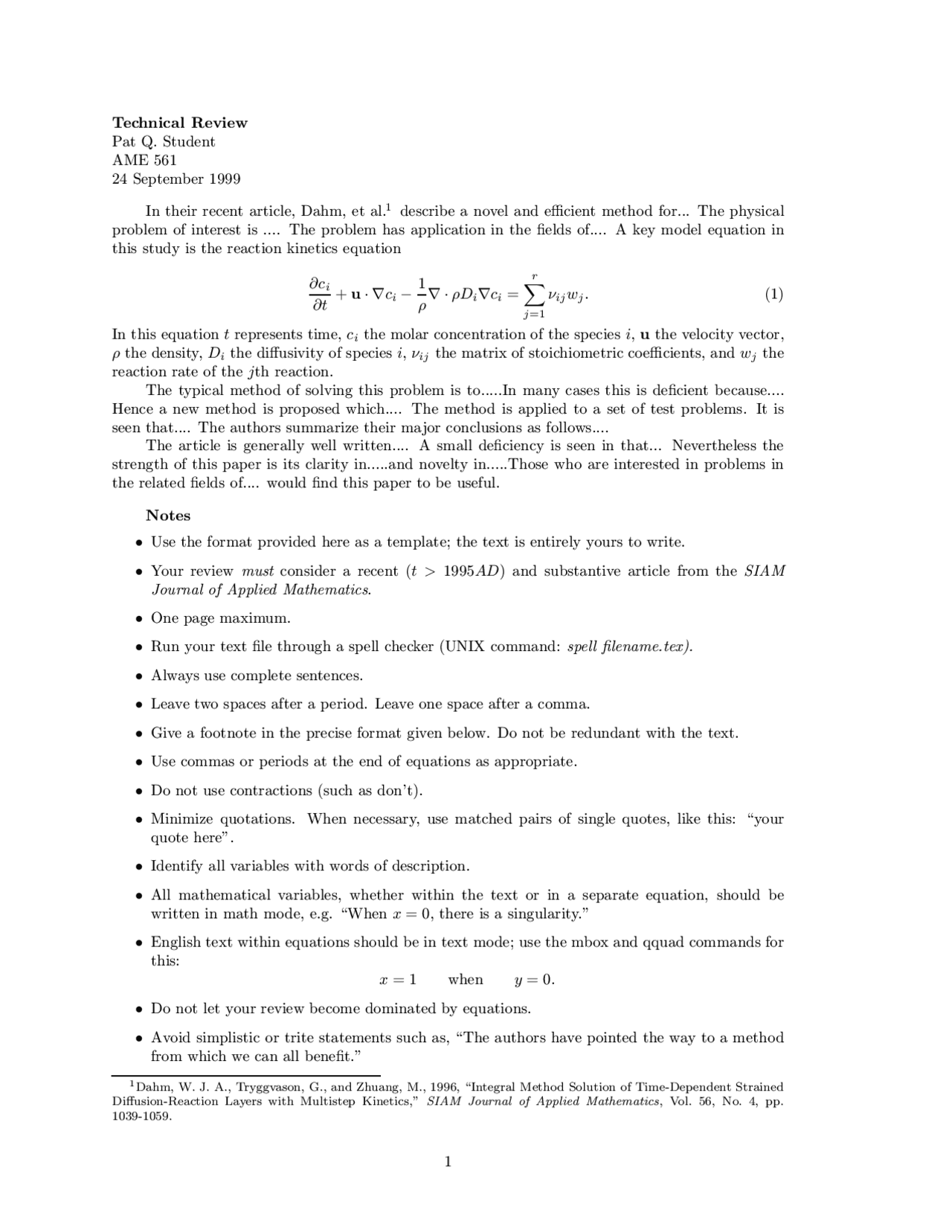 Technical Review About Mathematical Methods I Ame 60611 Docsity