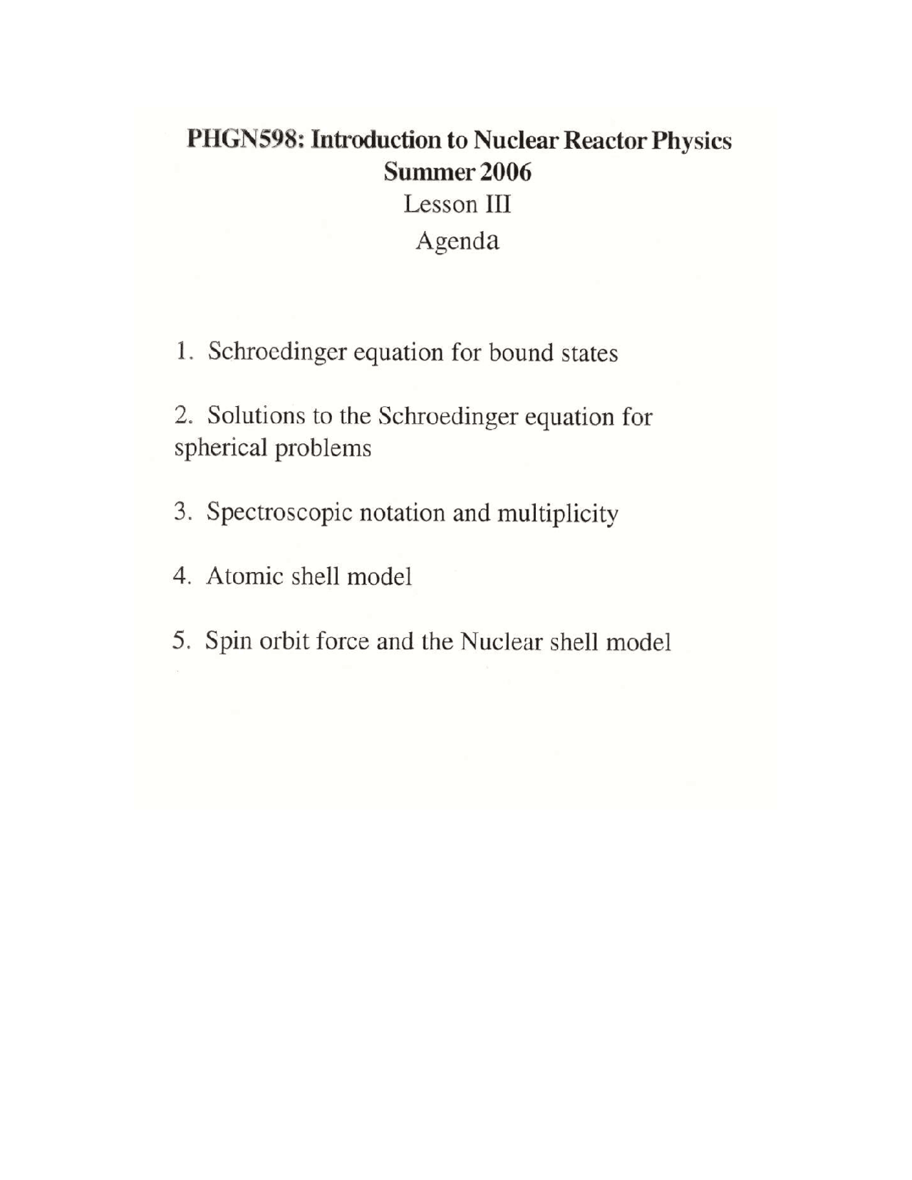 Introduction To Nuclear Reactor Physics Phgn 590 Docsity