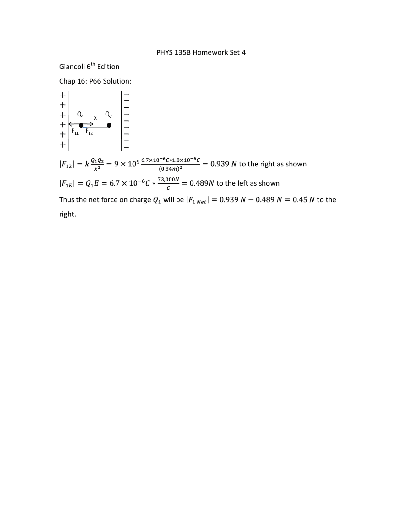 College Physics Ii Homework 7 Phys 135b Docsity