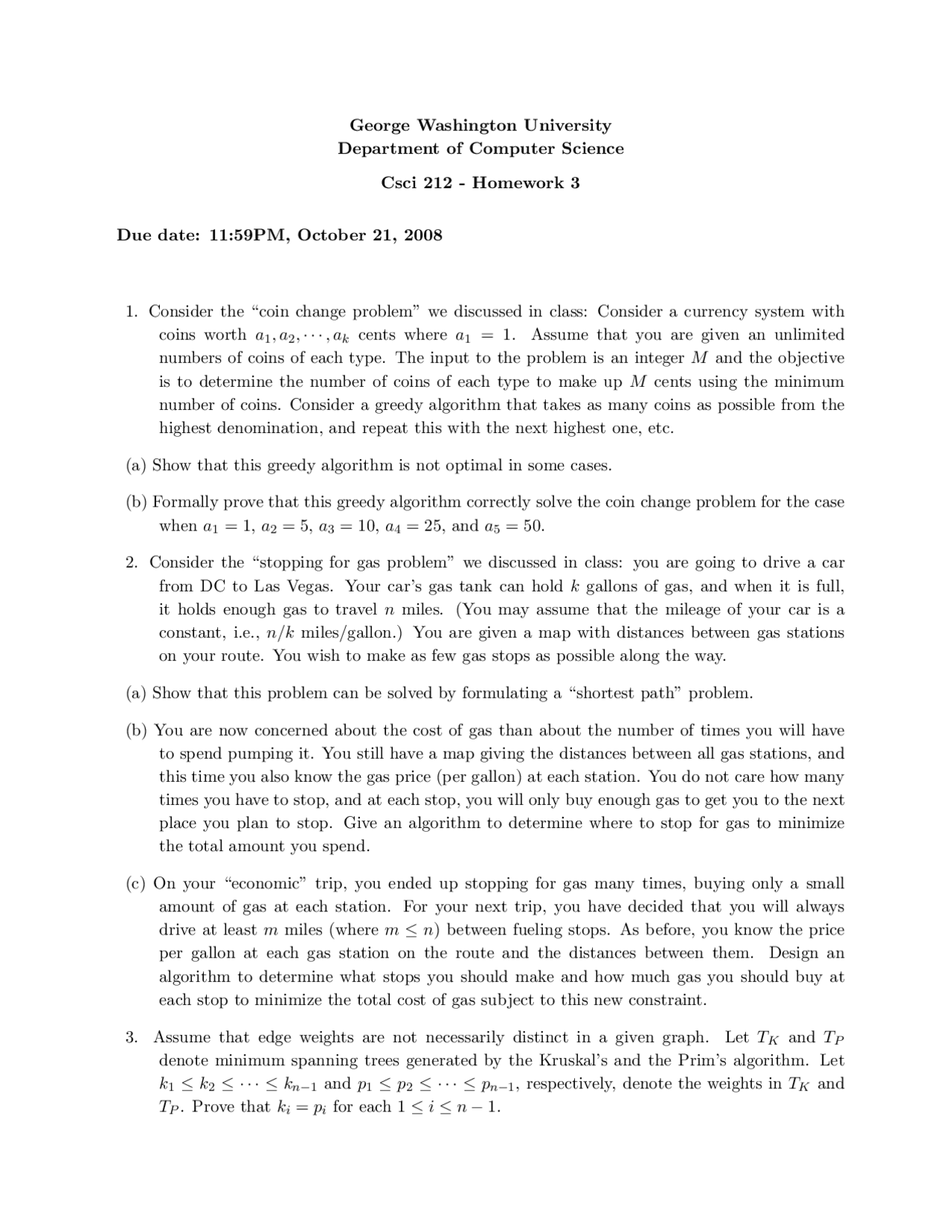 Solved Problems on Currency System of Asymptotic Equations- Assignment 1 | CSCI 212 - Docsity