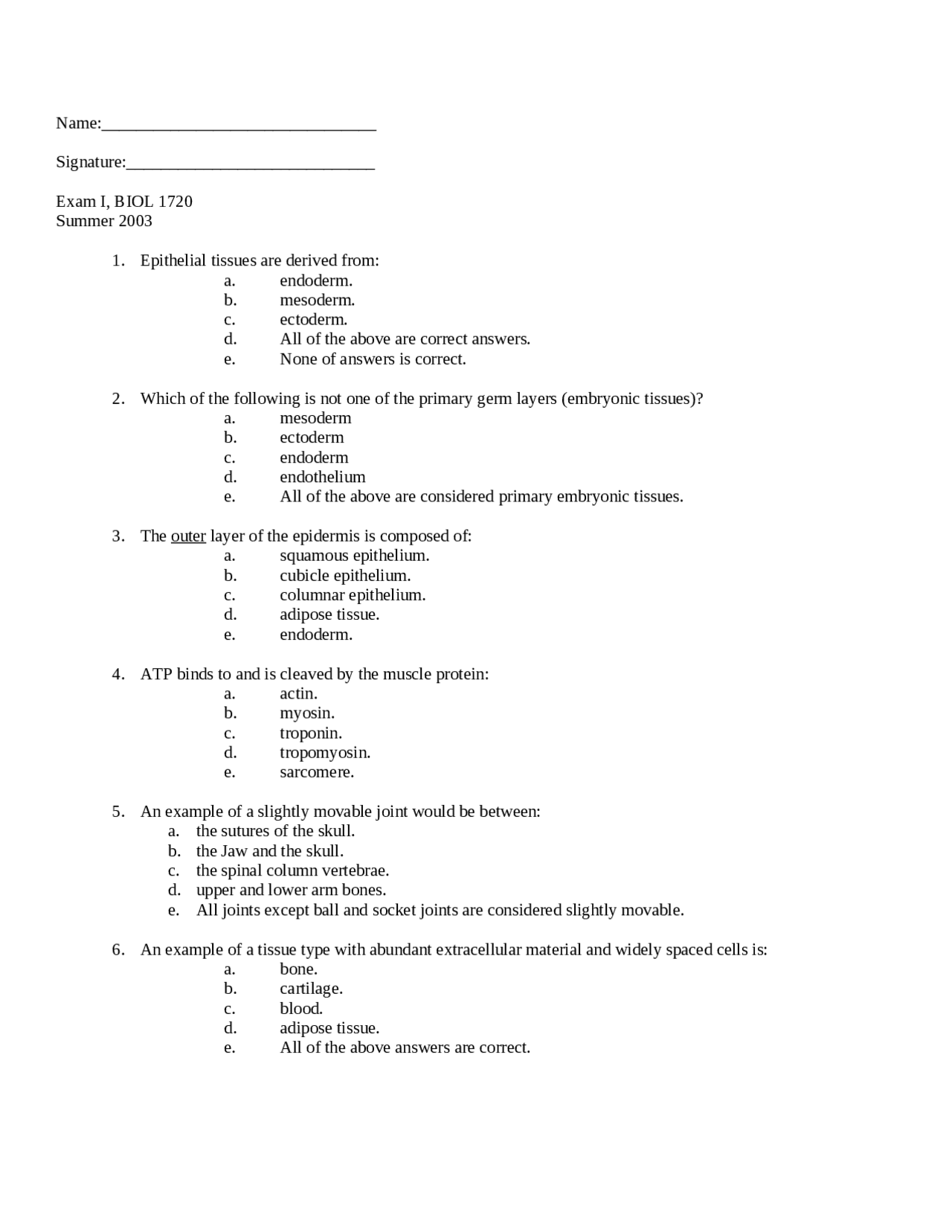 47 Multiple Choice Exam On Principles Of Biology Ii Exam Biol 1720