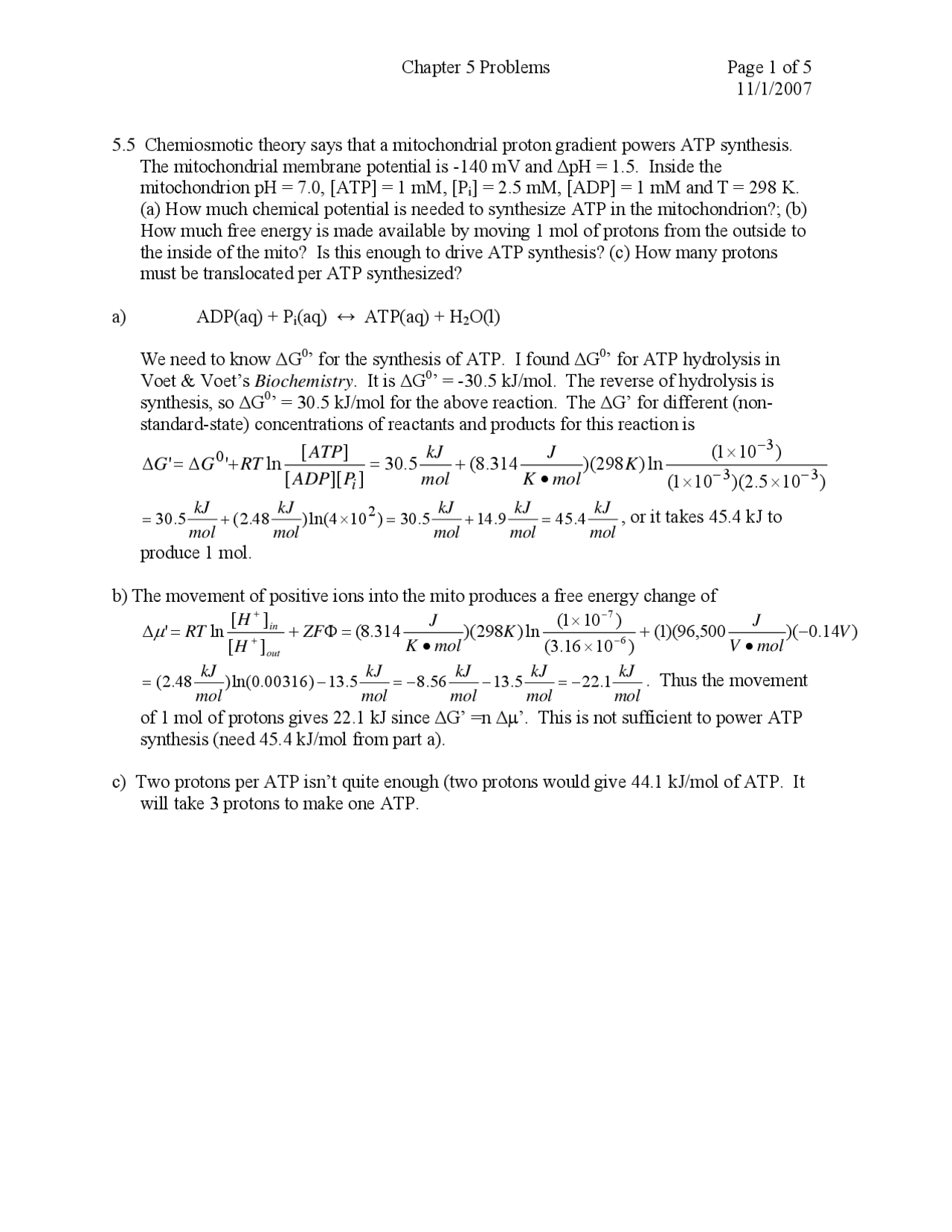Practice Problems on Elementary Physical Chemistry - Quiz 5 | CHEM 471 ...