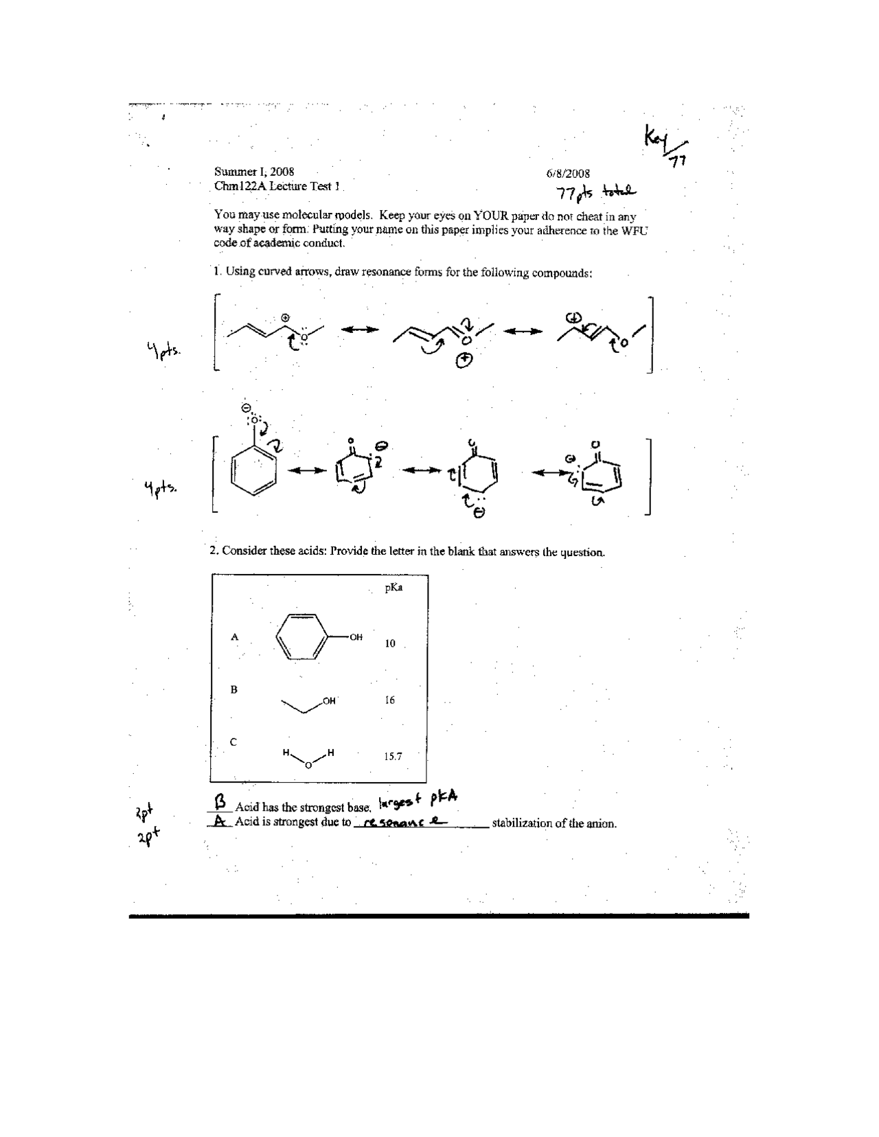 10 Solved Questions in Introduction to Organic Chemistry - Exam 1 | CHM ...