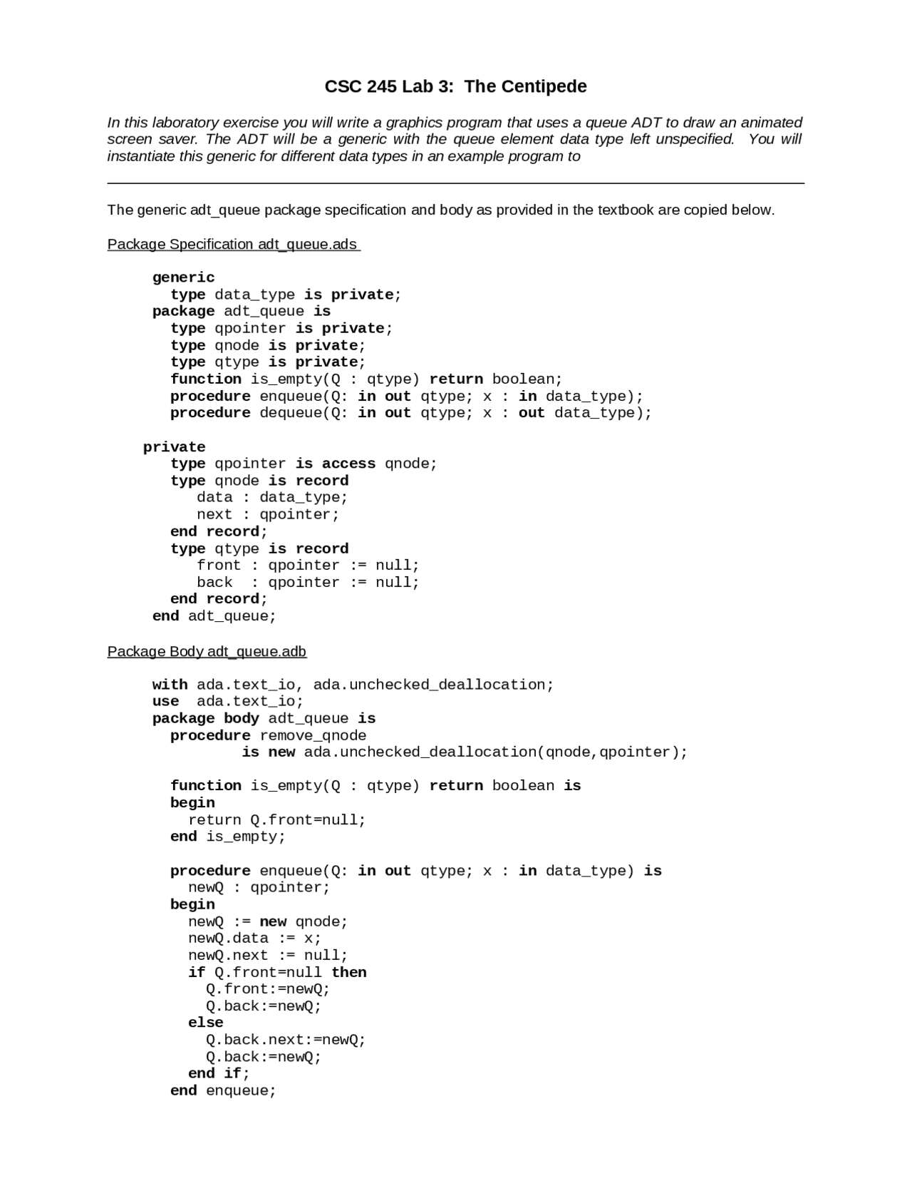 Lab Report 3: Centipede - Introduction To Programming II | CSC 245 ...