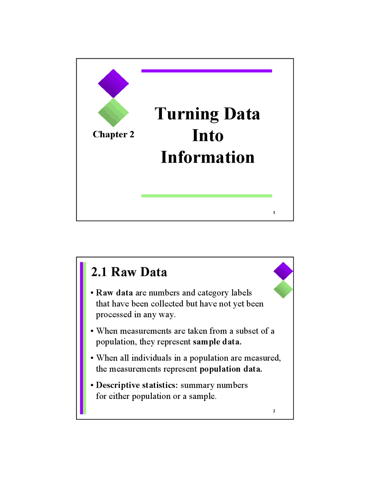 Turning Data into Information - Introduction to Probability and ...