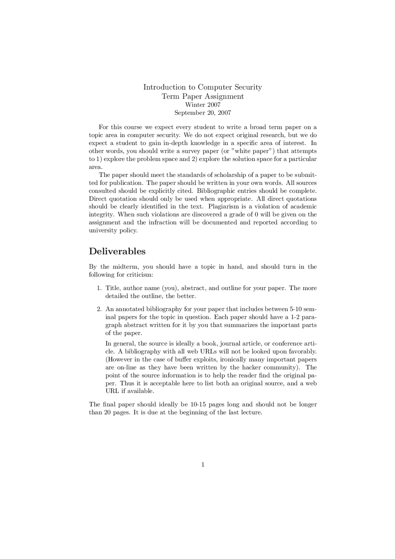 The Use of Computers in Electronics Security - Paper | CS 491 - Docsity