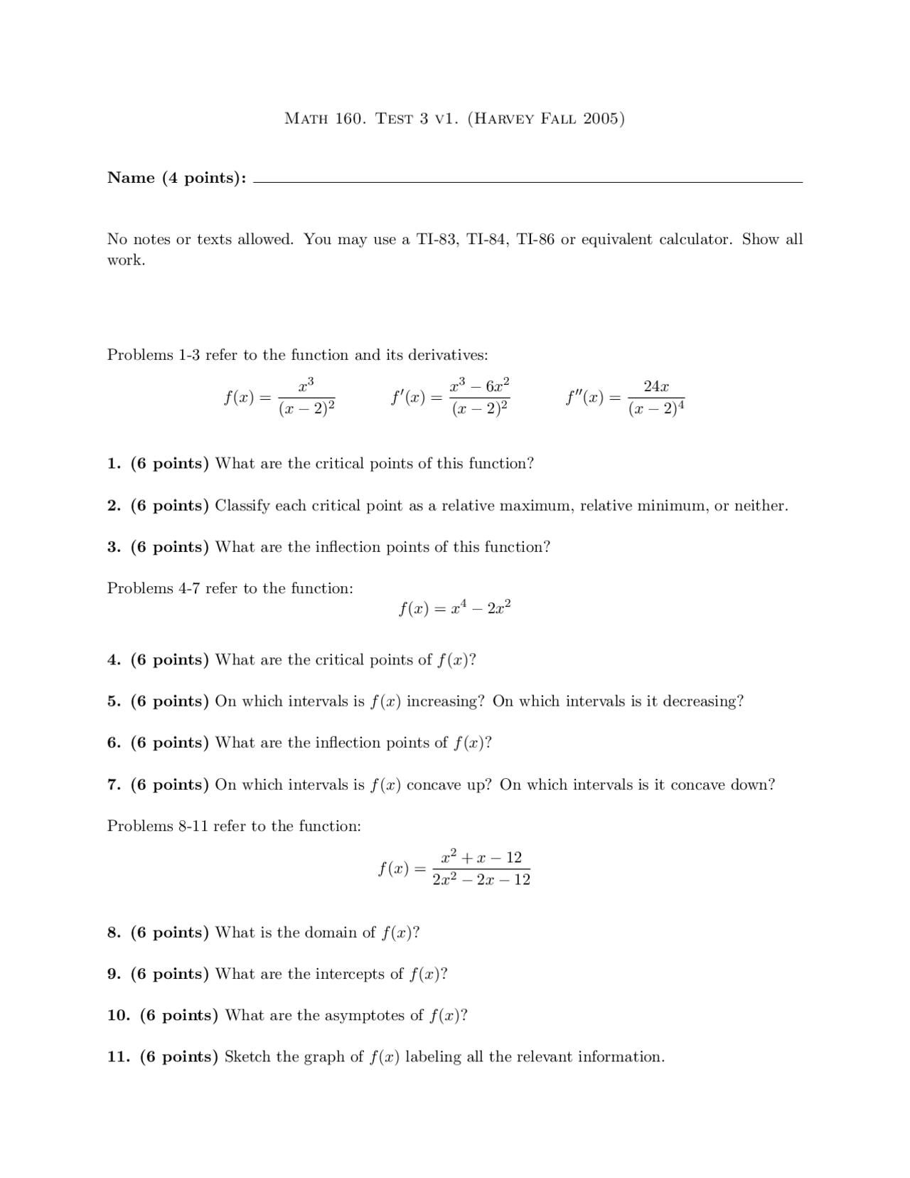 15 Solved Problems On Interval Functions Exam 3 Math 160 Docsity