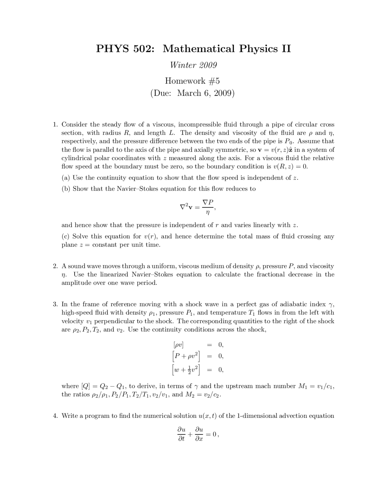 5 Solved Questions On Mathematical Physics Ii Assignment 5 Phys 502