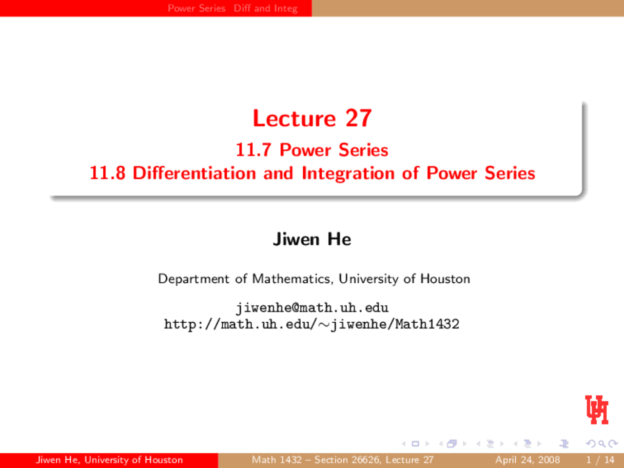 Differentiation And Integration Of Power Series Calculus Ii Math