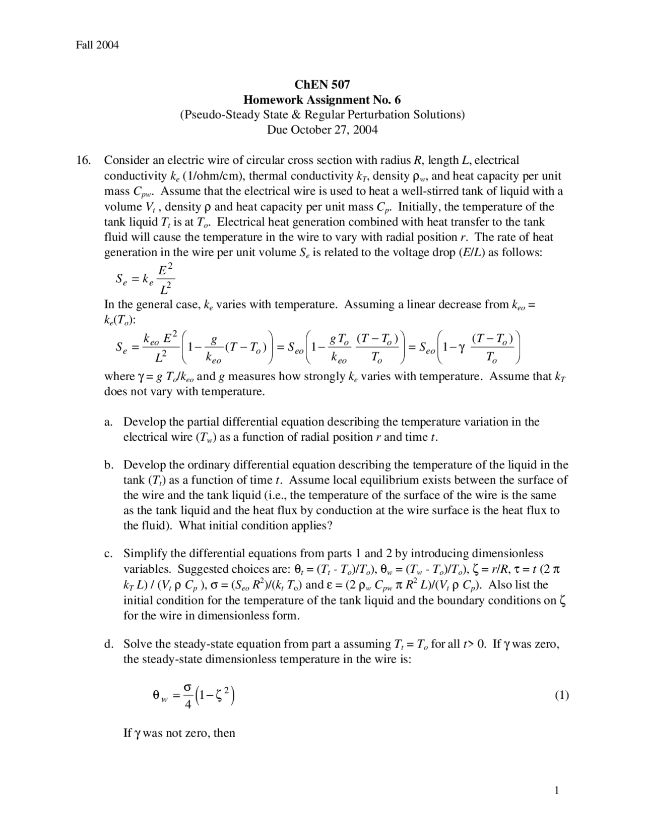 Homework 6 Problems With Solution Applied Mathematics In Chemistry