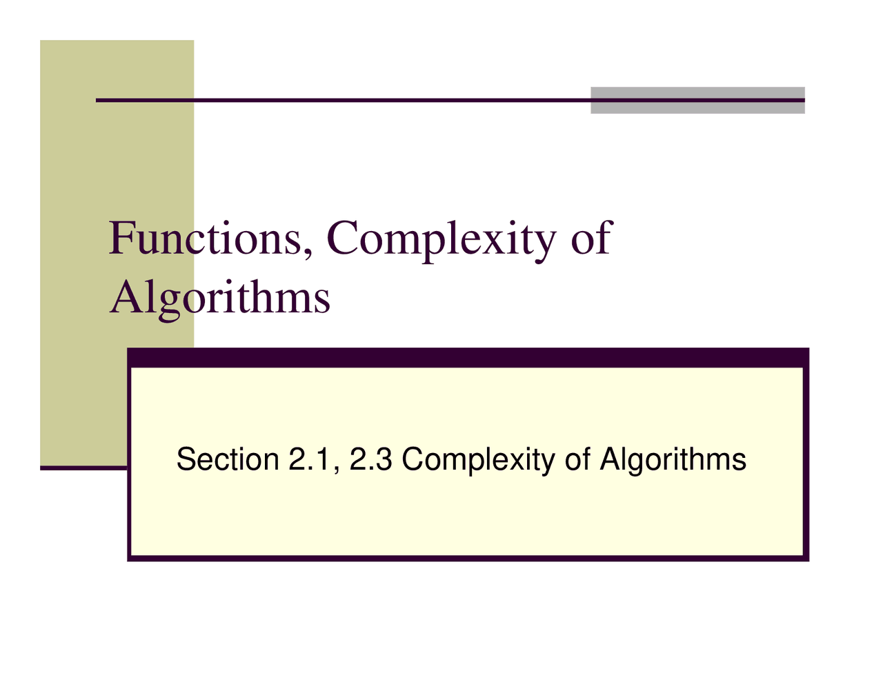 Complexity Of Algorithms Functions Complexity Of Algorithms Engr 9146