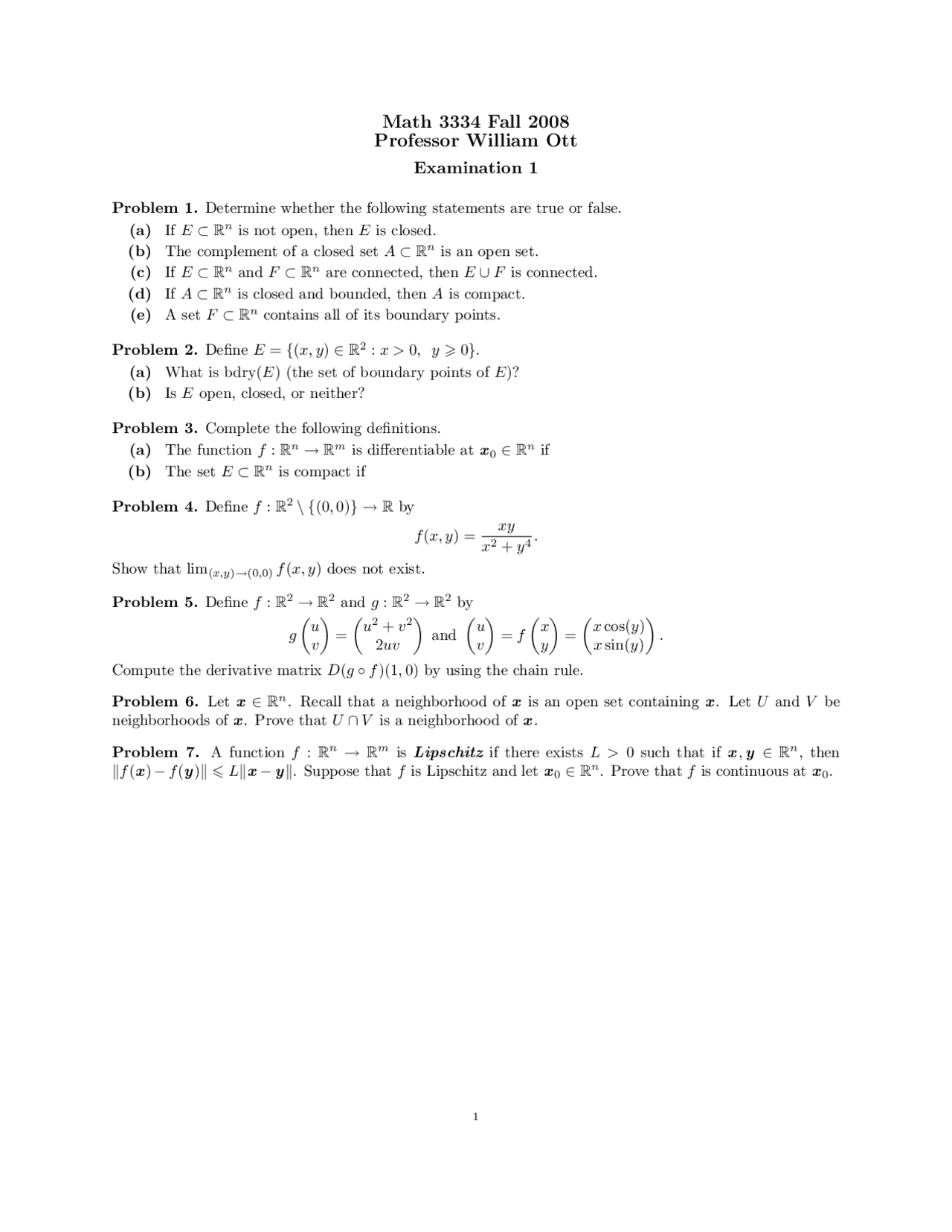 7 Solved Problems On Derivatives And Matrix Exam Math 3334 Docsity