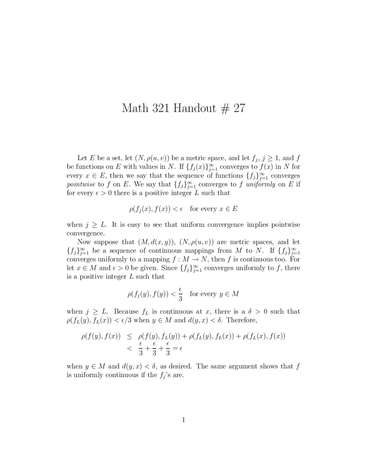 Sequence Of Functions And Sets Assignment Math 321 Docsity