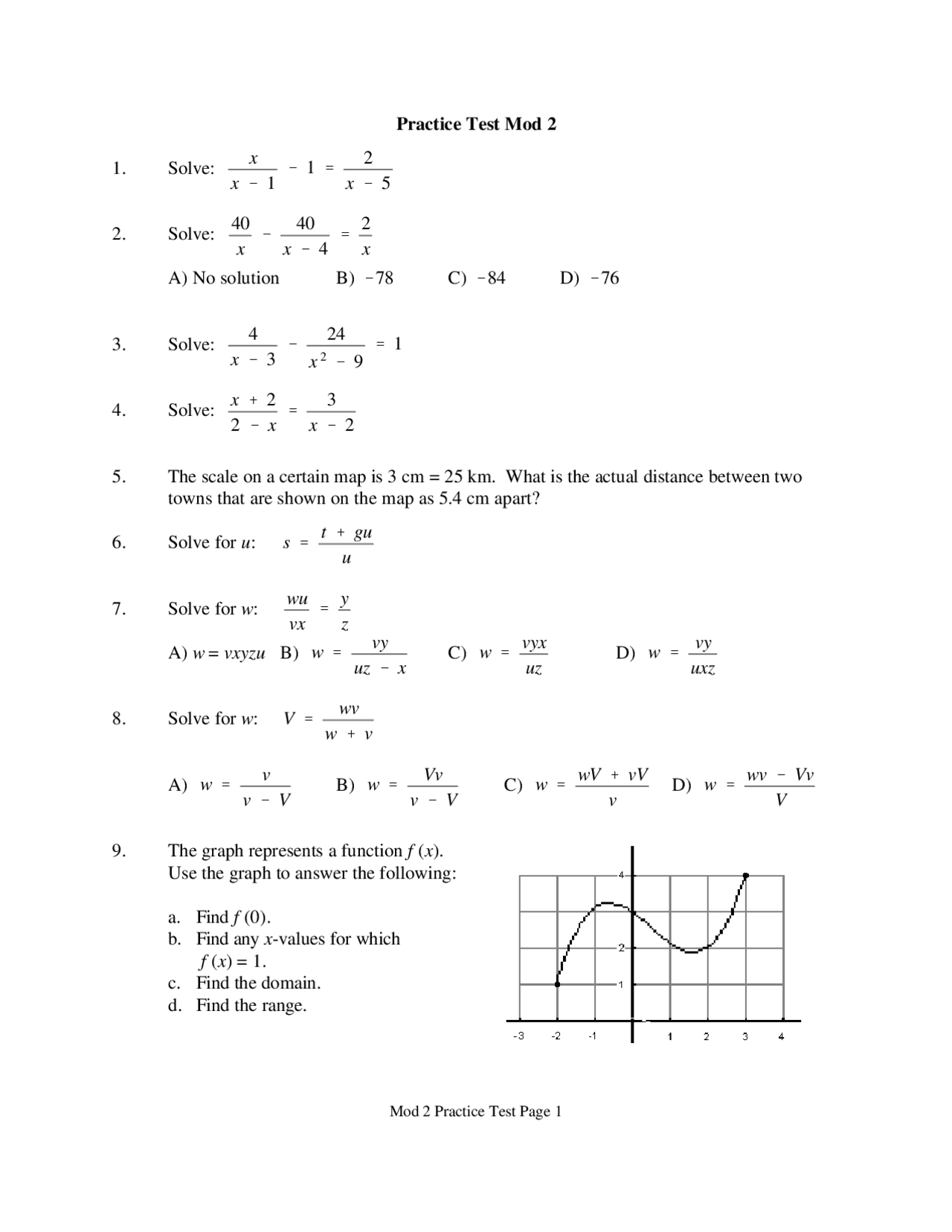 Practice Test Mod #2 with Answers - Intermediate Algebra | MA 113 ...