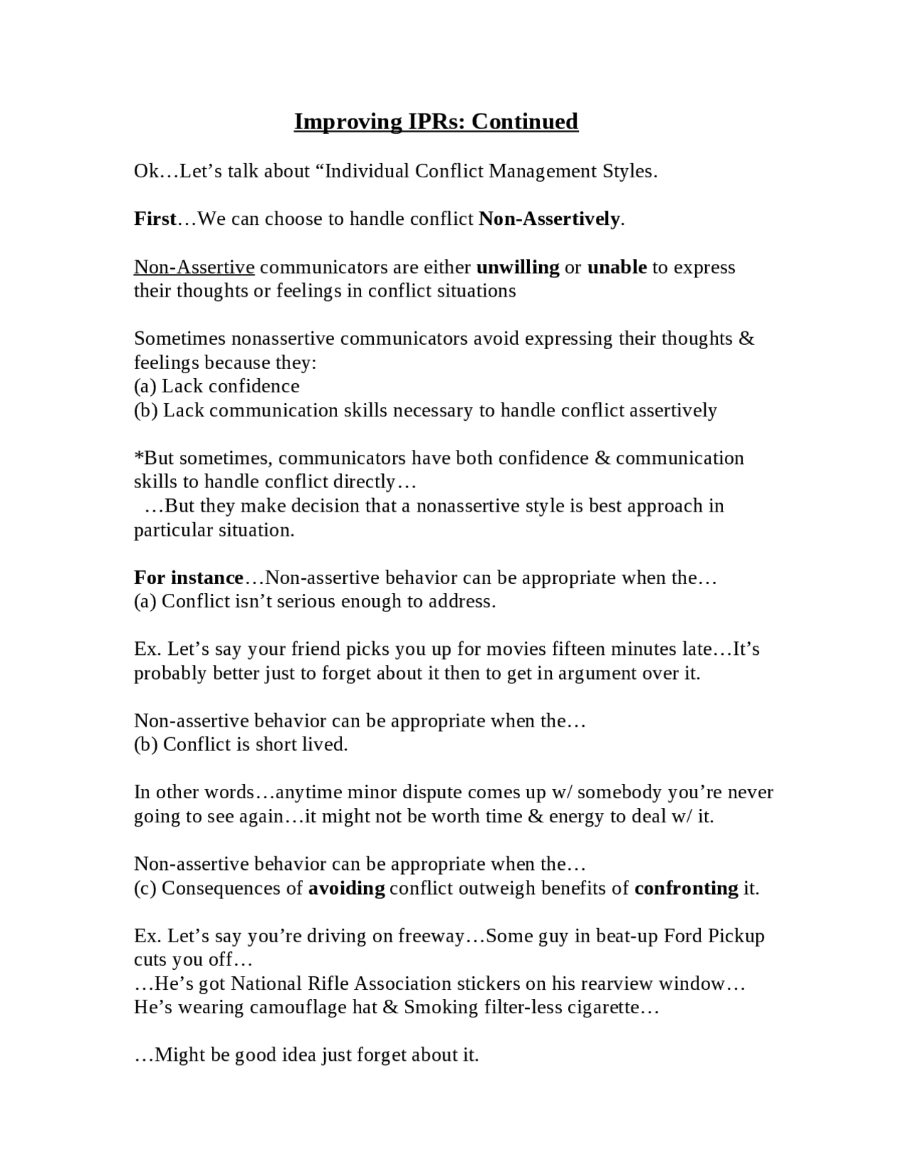 Improving Iprs Introduction To Human Communication Notes Hcom 100 Docsity