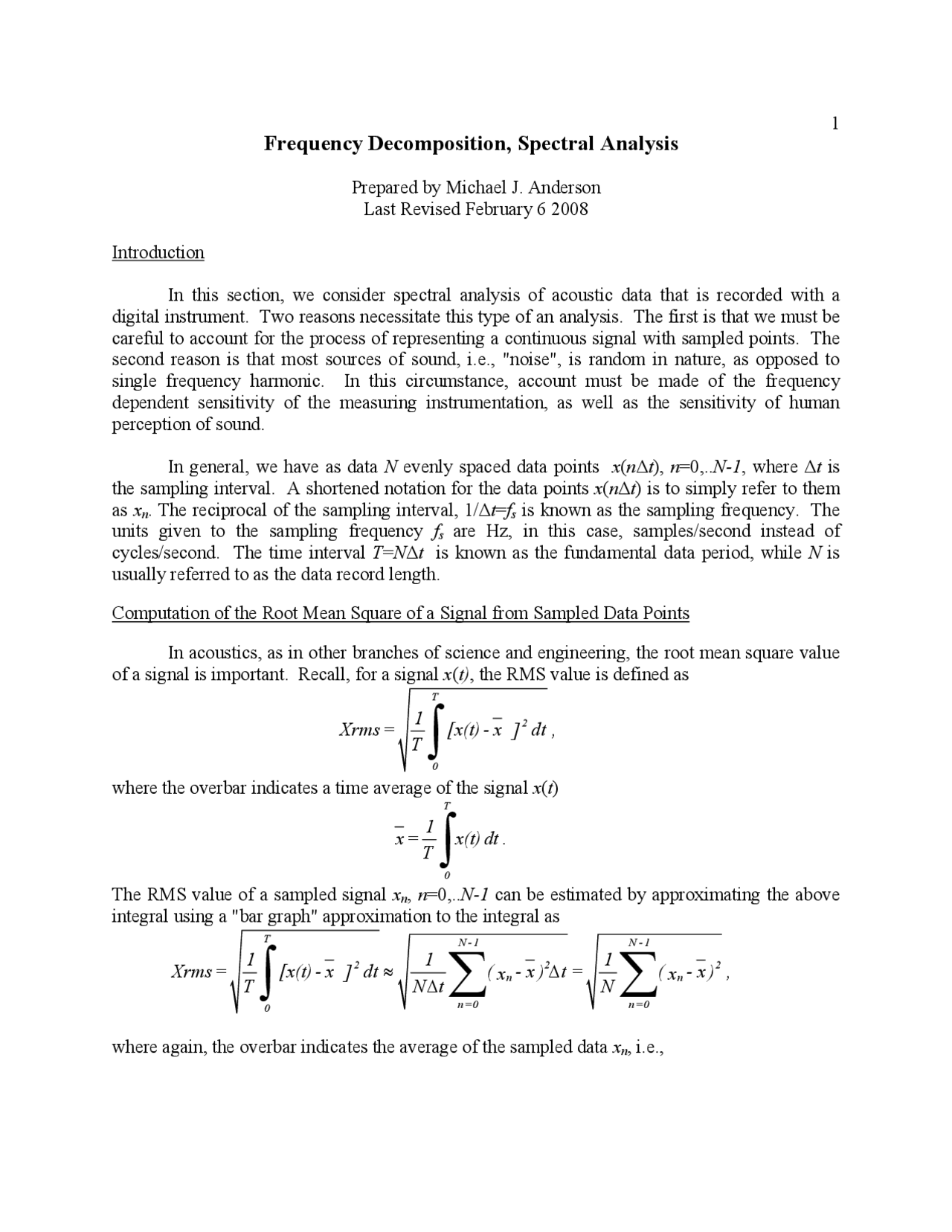 Introduction To Frequency Decomposition And The Spectral Analysis Me