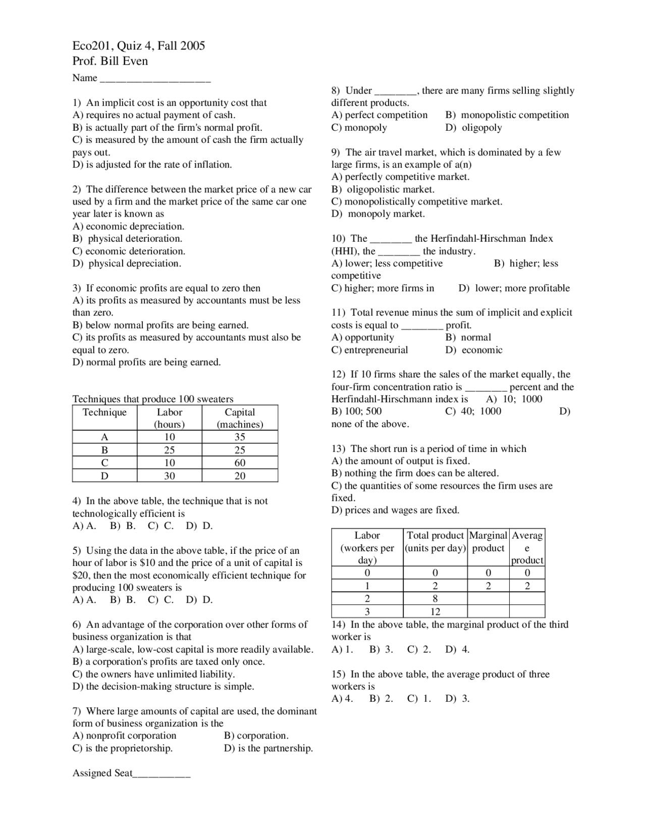 Principles Of Microeconomics - Quiz with Answer Key | ECO 201 | Quizzes ...