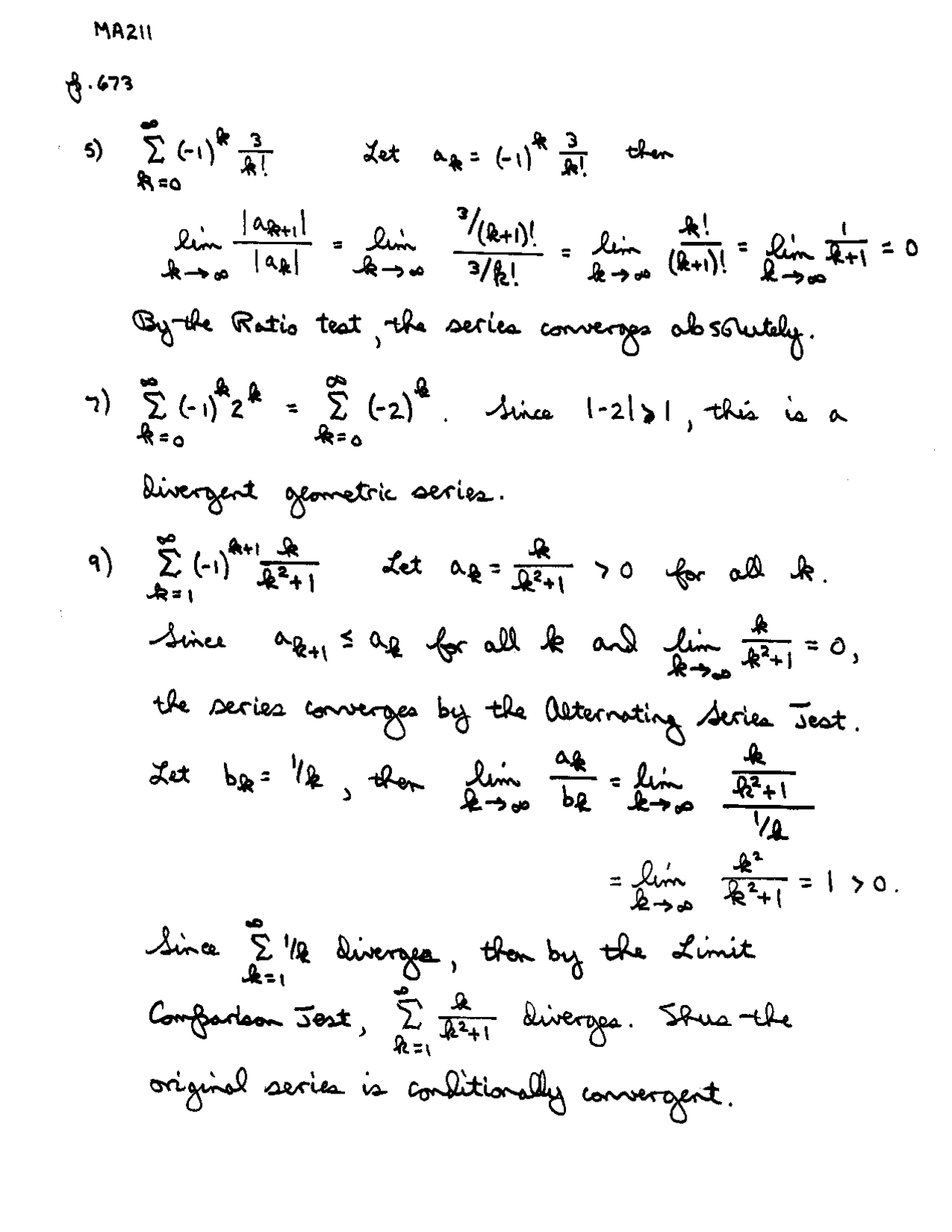 Calculus 2 Solutions For Assignment 8 Math 211 Docsity