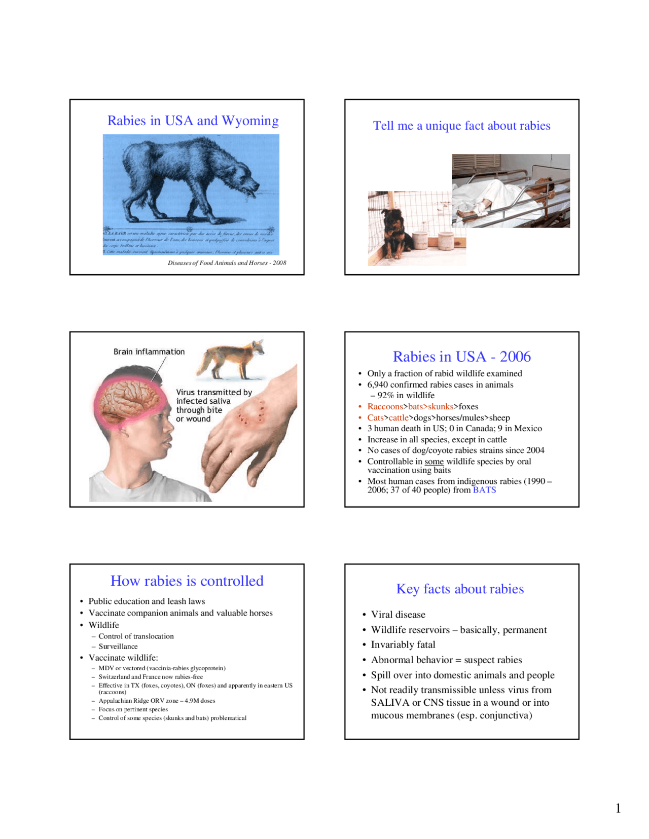 How Rabies Is Controlled Livestock Exposed Lecture Slides Patb