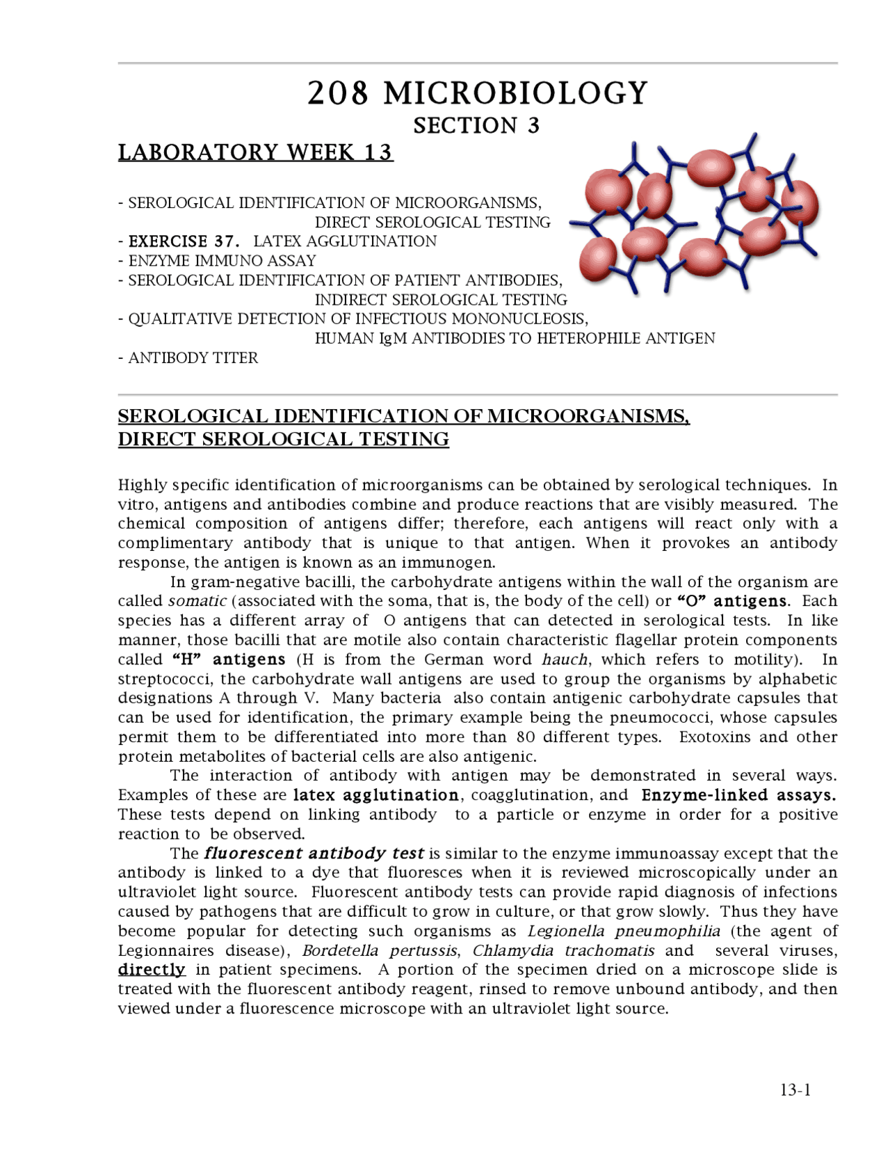 Serological Identification of Microorganisms Direct Serological - Lab ...