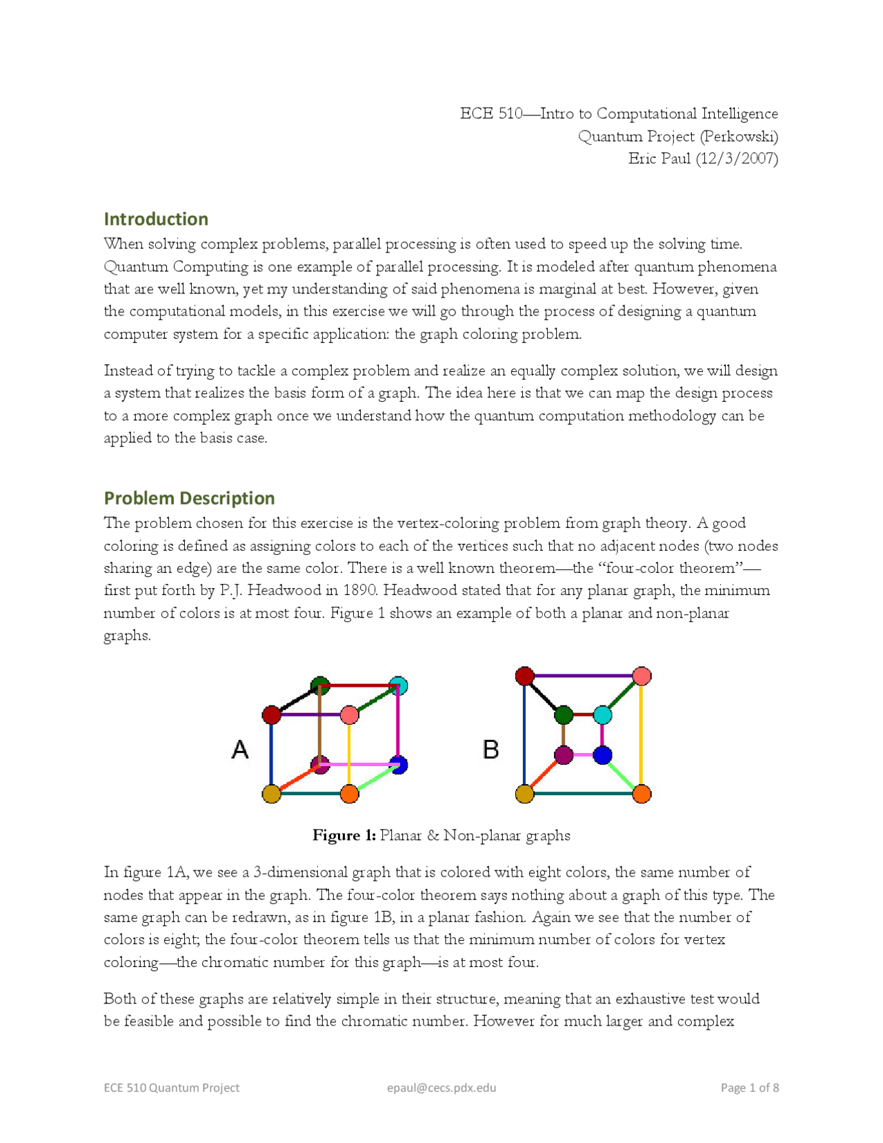 Quantum Project Report On Introduction To Computational Intelligence