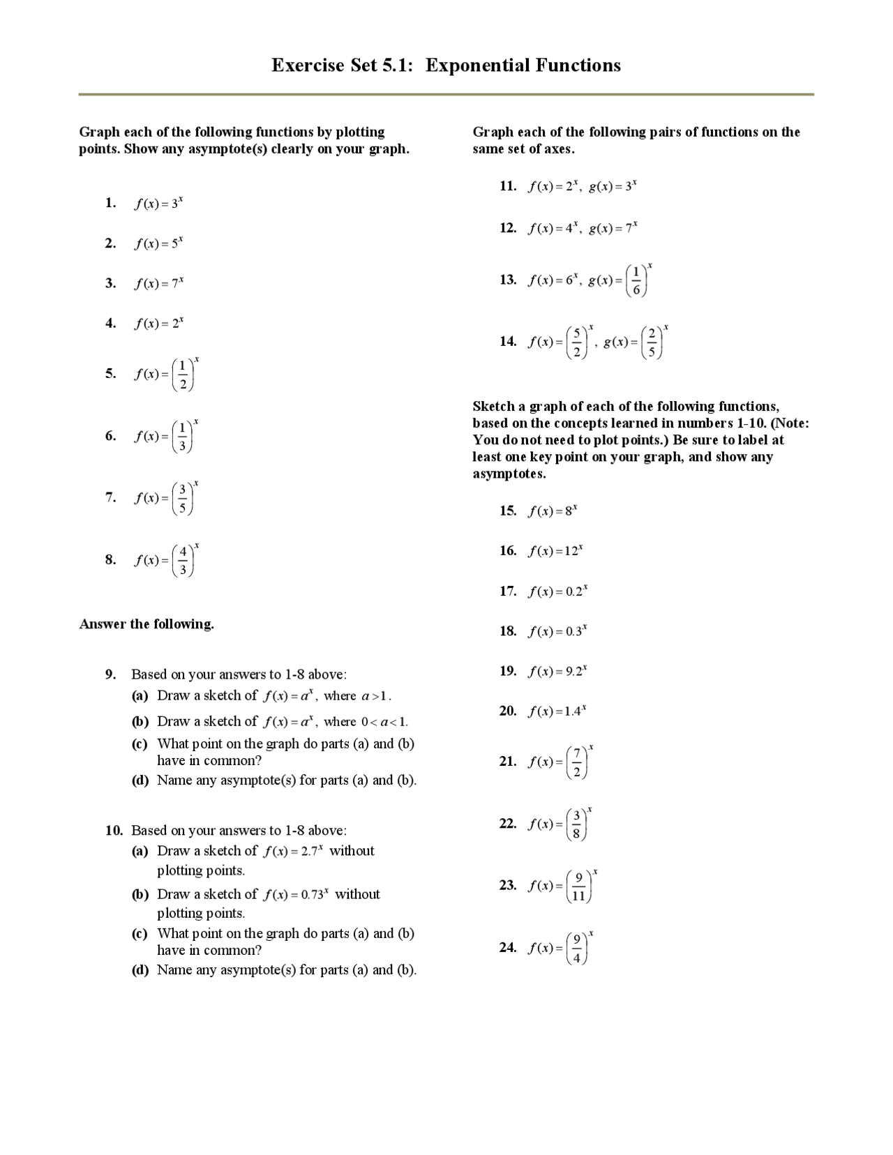 Exercise Set 51 Docsity