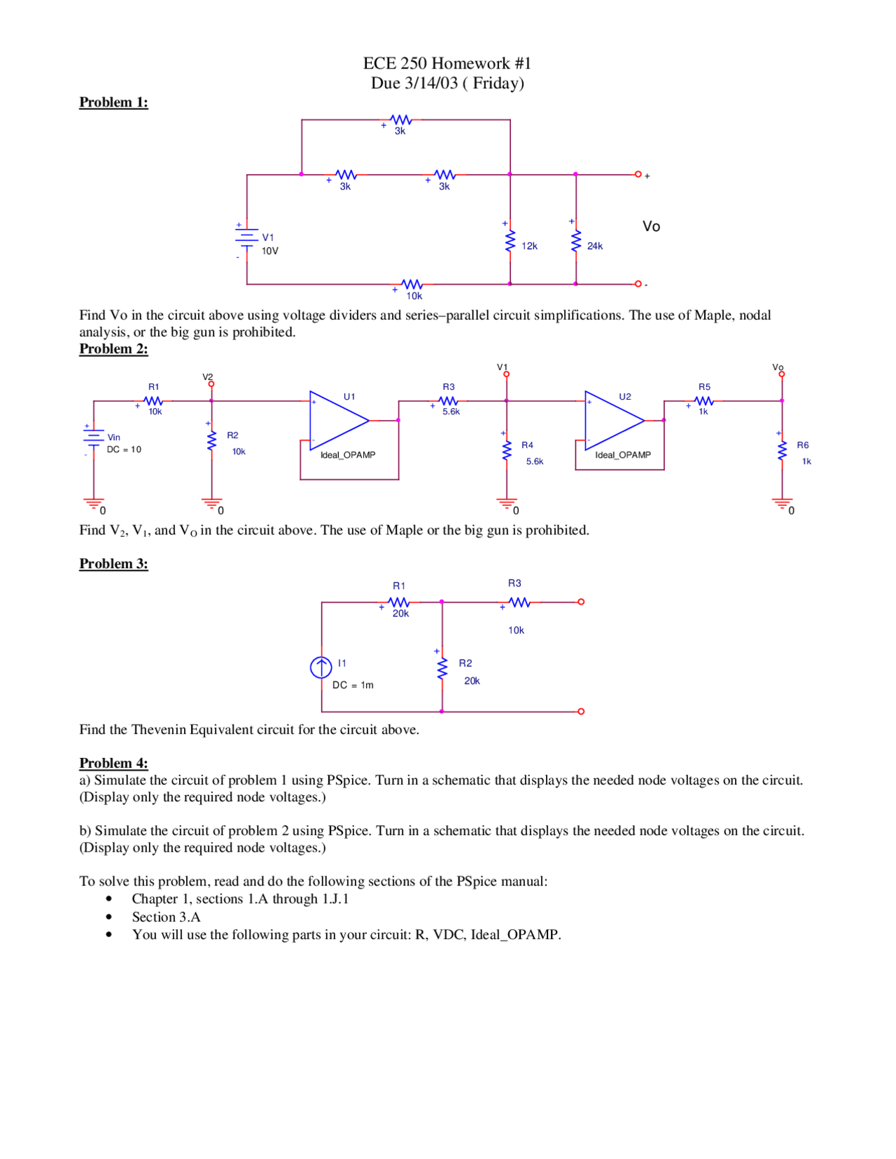 4 Practice Problems On Electronic Device Modeling Homework 1 Ece