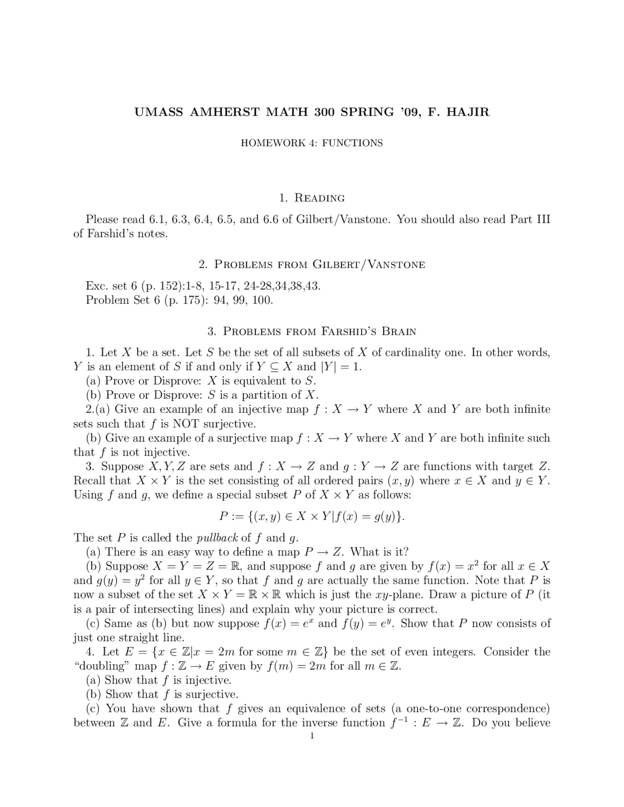 Functions Fundamentals Concepts Of Math Assignment 4 Math 300