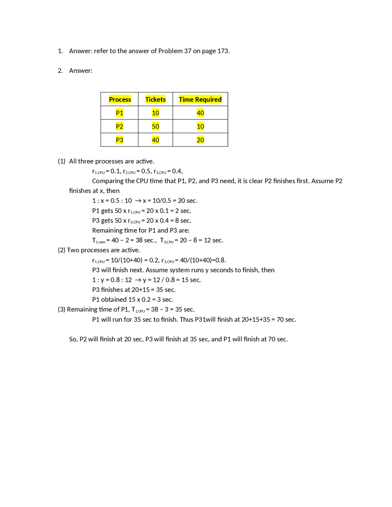 5 Solved Problems On Operating Systems Assignment Comp 4100 Docsity