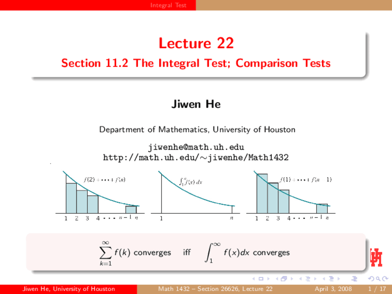 The Integral Test Docsity