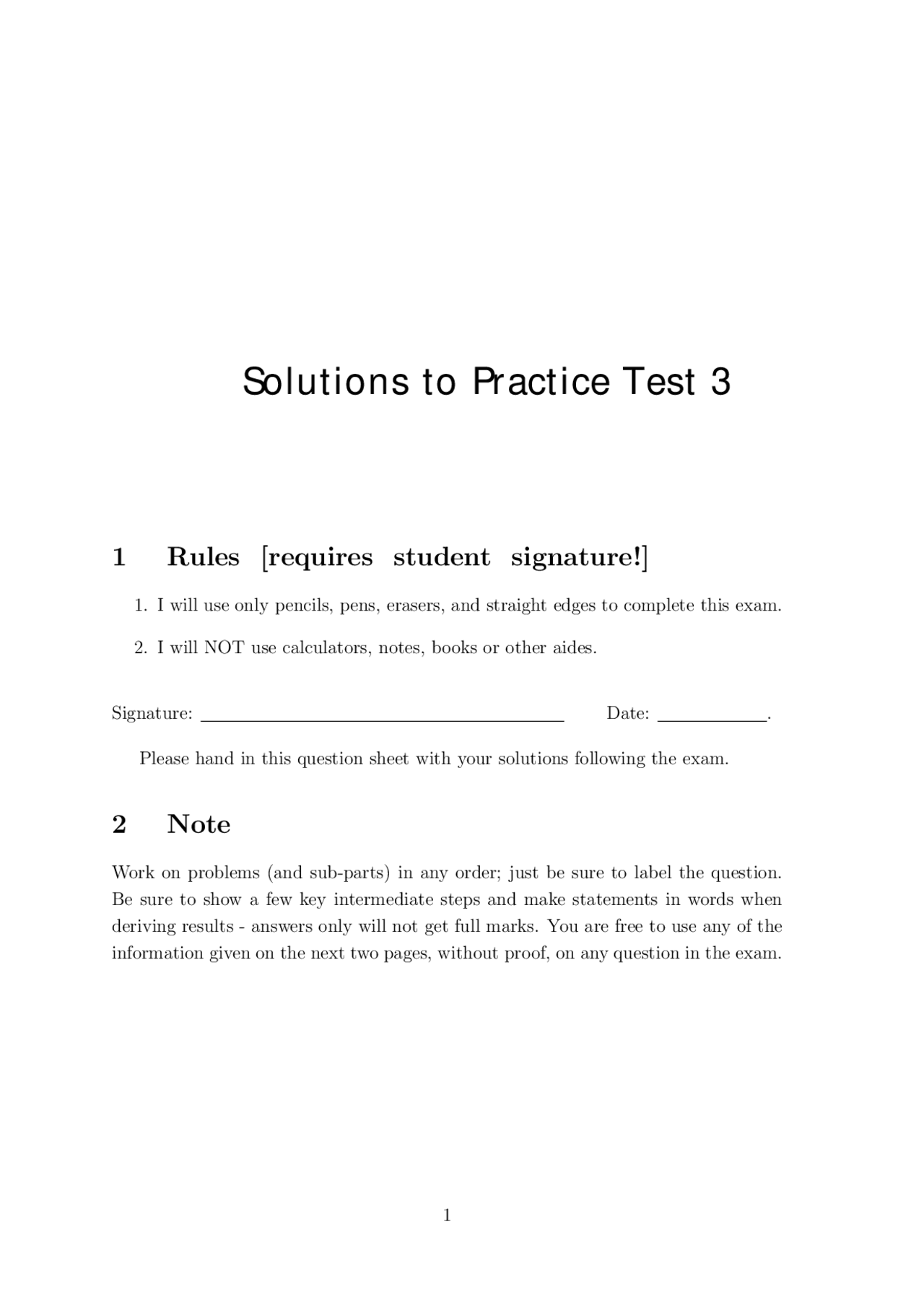 Introduction To Pde Solutions To Practice Exam 3 Math 3363 Docsity