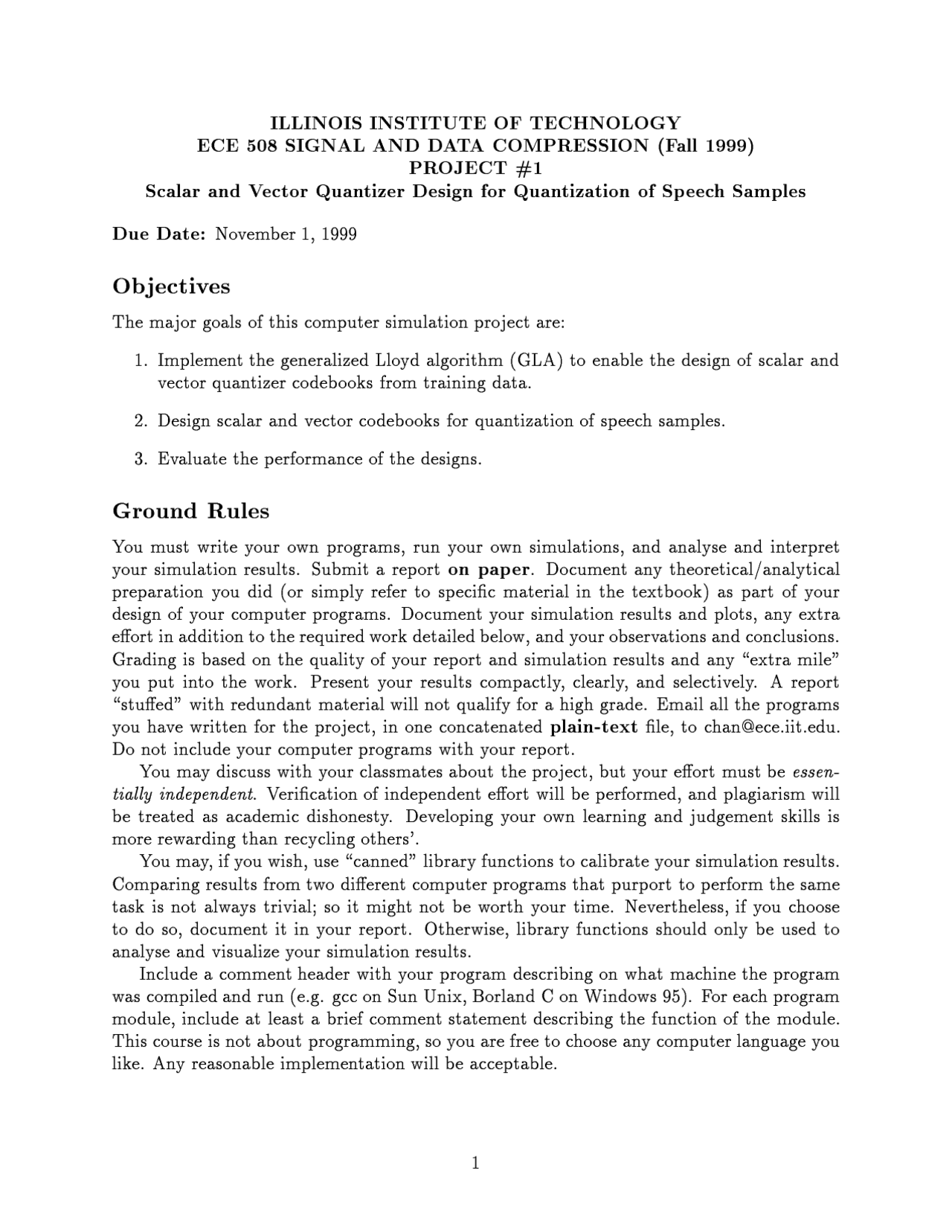 Scalar And Vector Quantizer Design For Quantization Of Speech Samples