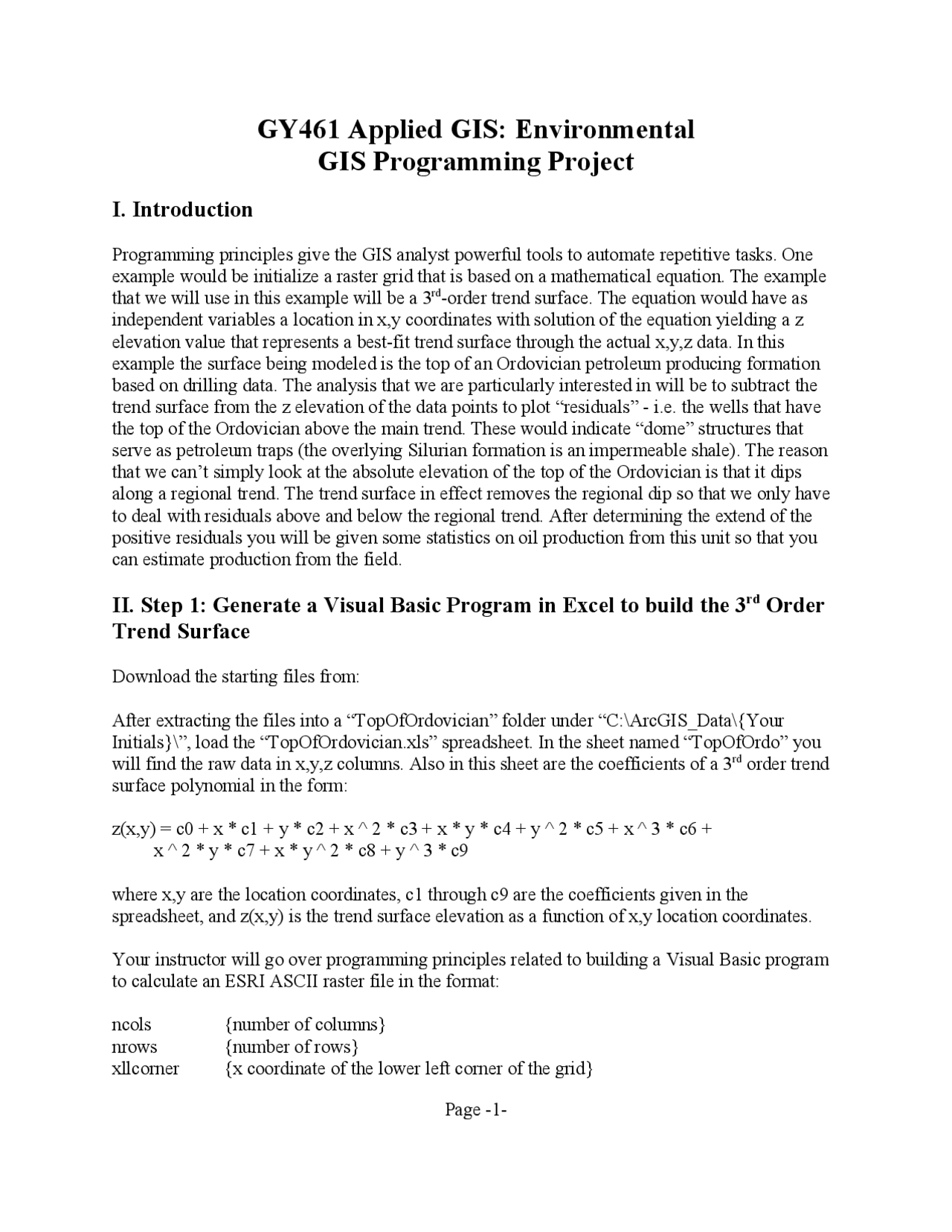 Project 4 Environmental Gis Programming Gy 461 Docsity