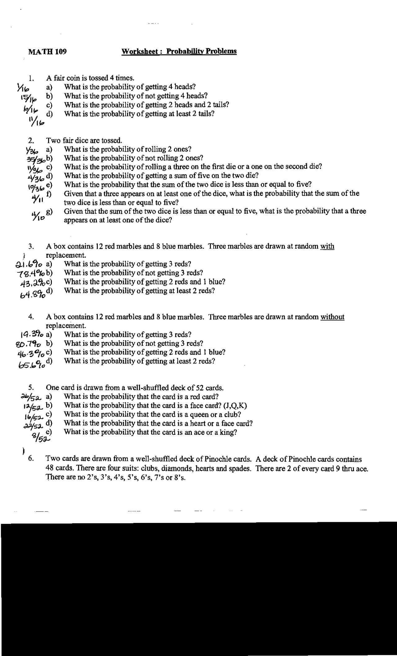 24 Questions on Elementary Probability and Statistics | MTH 109 ...