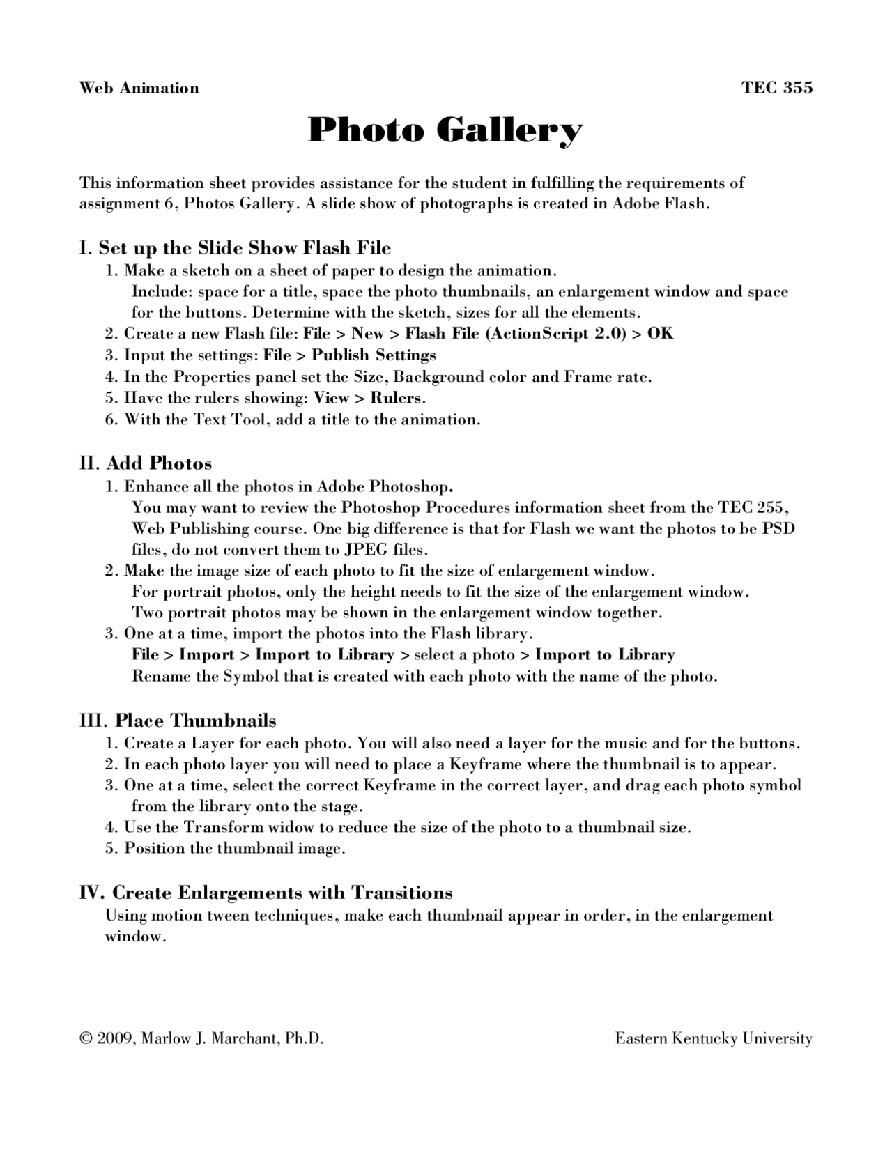 Photo Gallery Web Animation Lecture Notes Tec 255 Docsity
