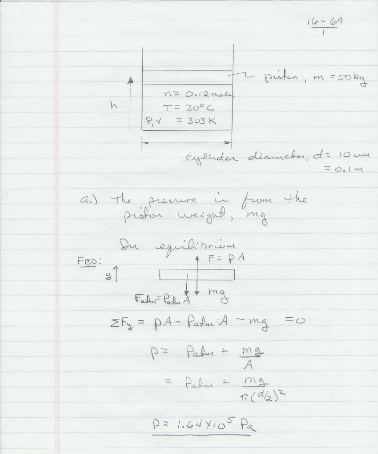 2 Solved Problems On The Cylinder Diameter Homework Phy 182 Docsity