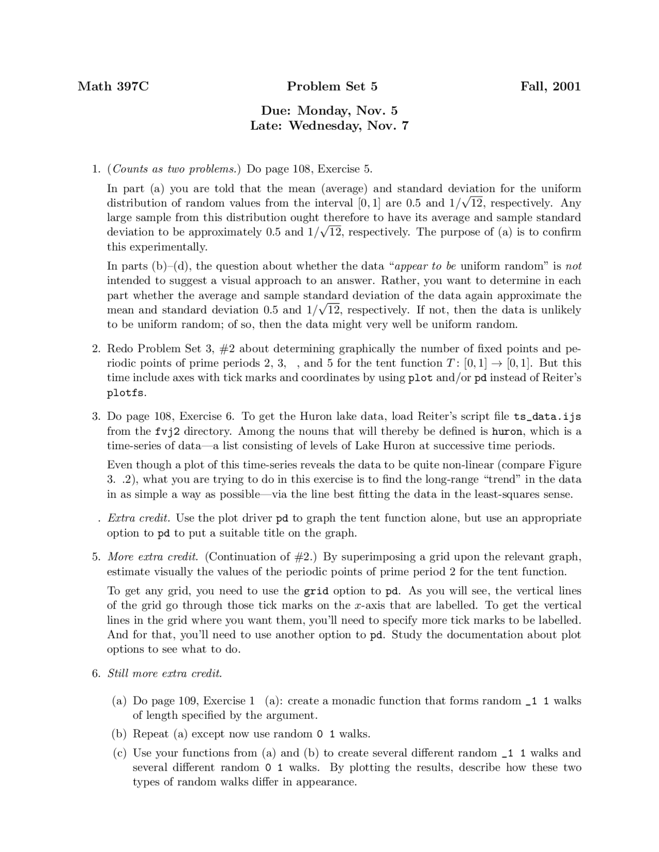 Assignment 5 Problems St Mathematics Foundations Actuarial Science