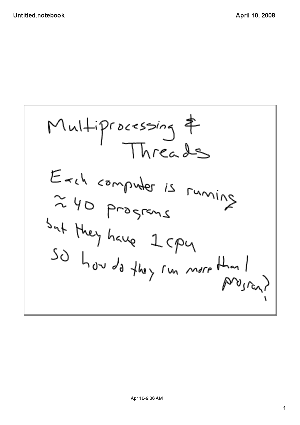 Multiprocessing And Threads Software Engineering I Csci 143 Docsity