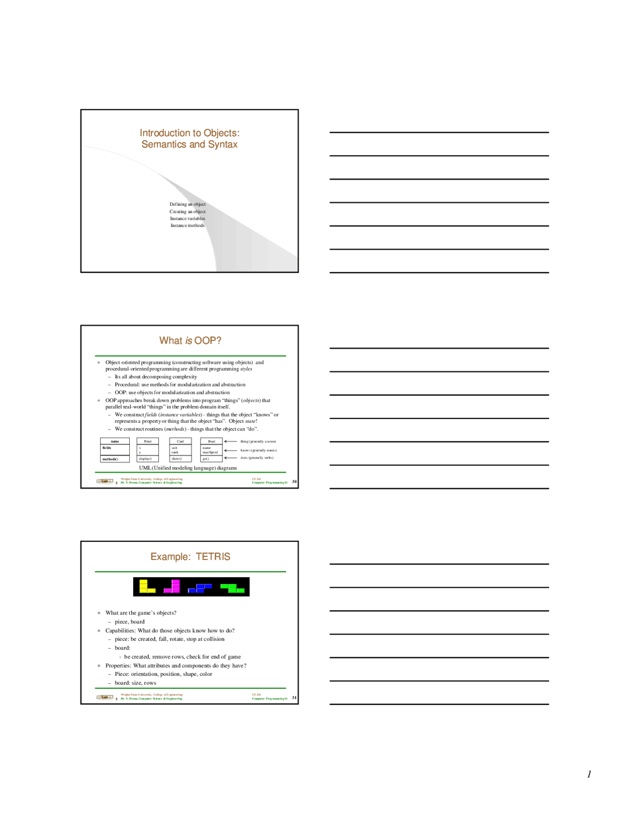 Introduction To Objects Semantics And Syntax Slides Cs 241