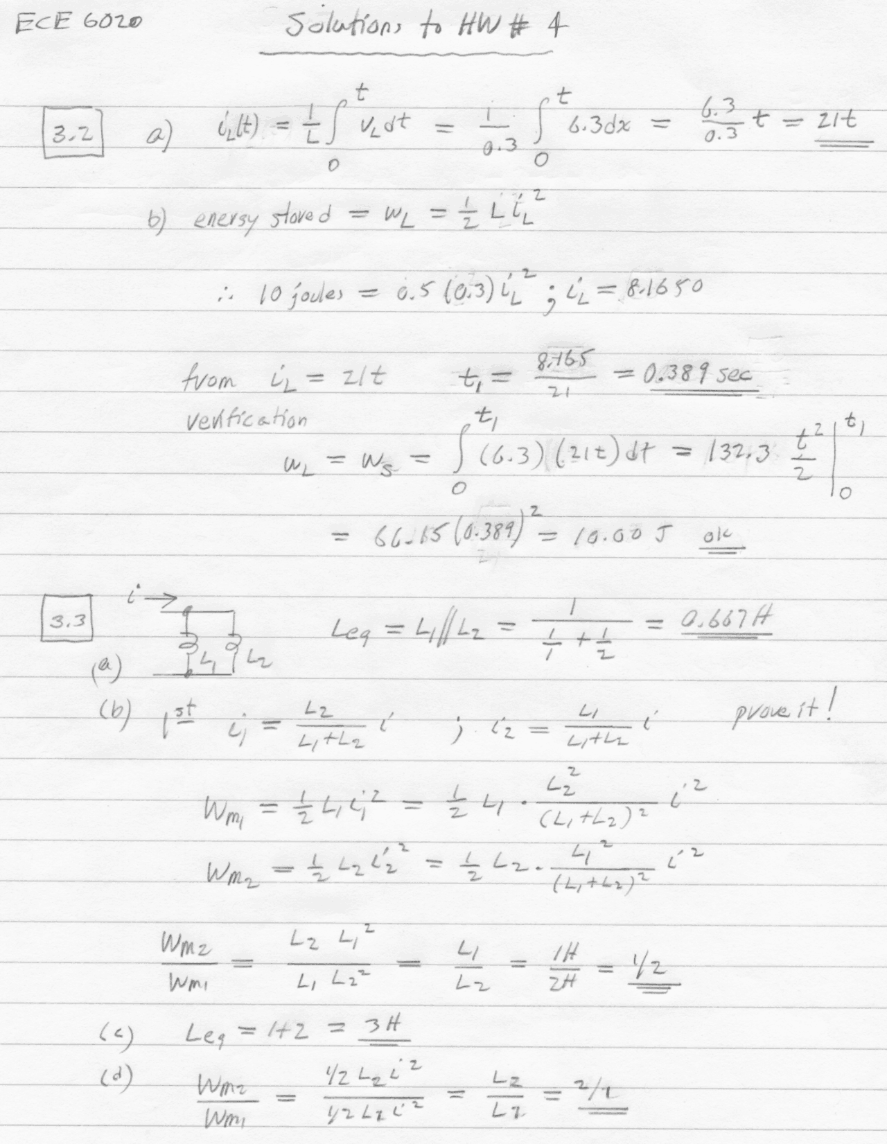 Introduction To Electrical Systems Solutions To Homework 4 Ece 6020