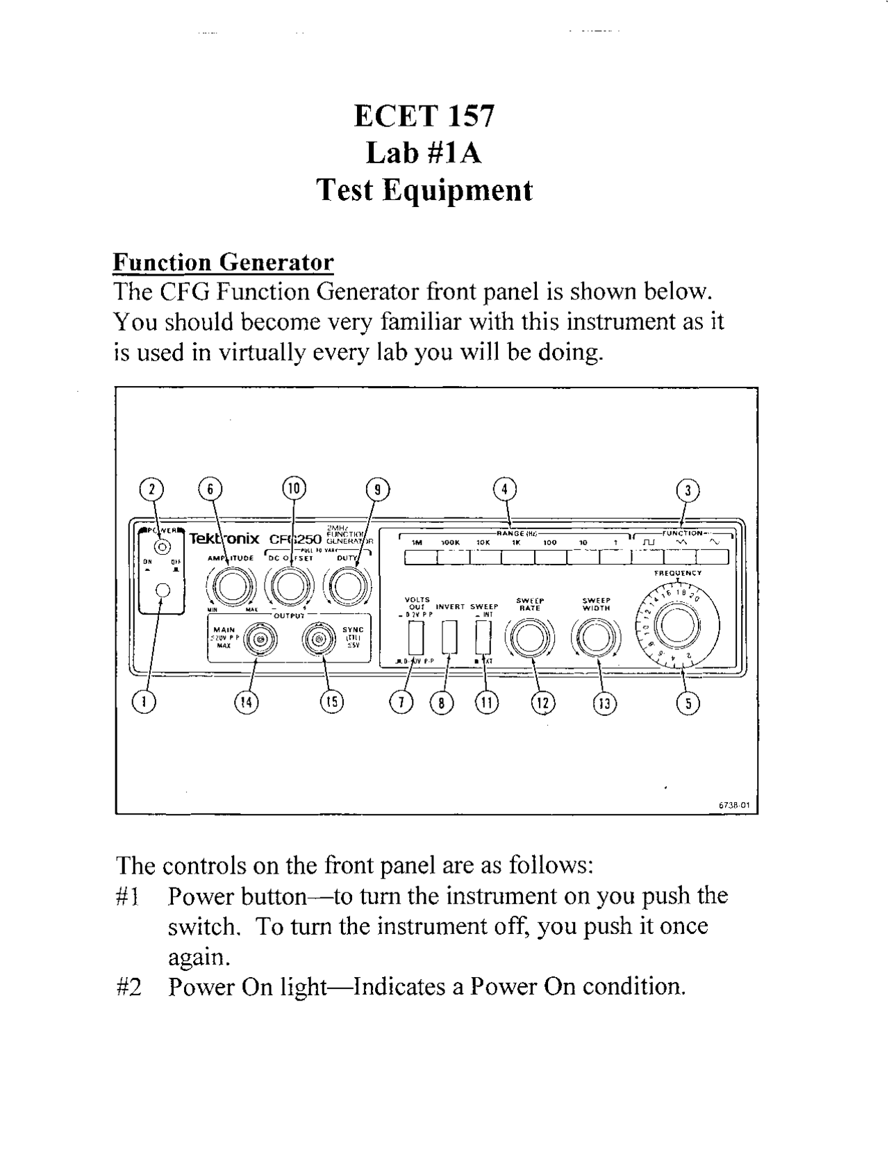 Test Equipment Electronic Circuit Analysis Lab 1 Ecet 157 Docsity
