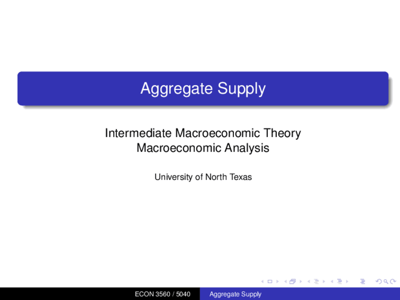 Aggregate Supply - Lecture Slides | ECON 3560 | Study notes Economics ...