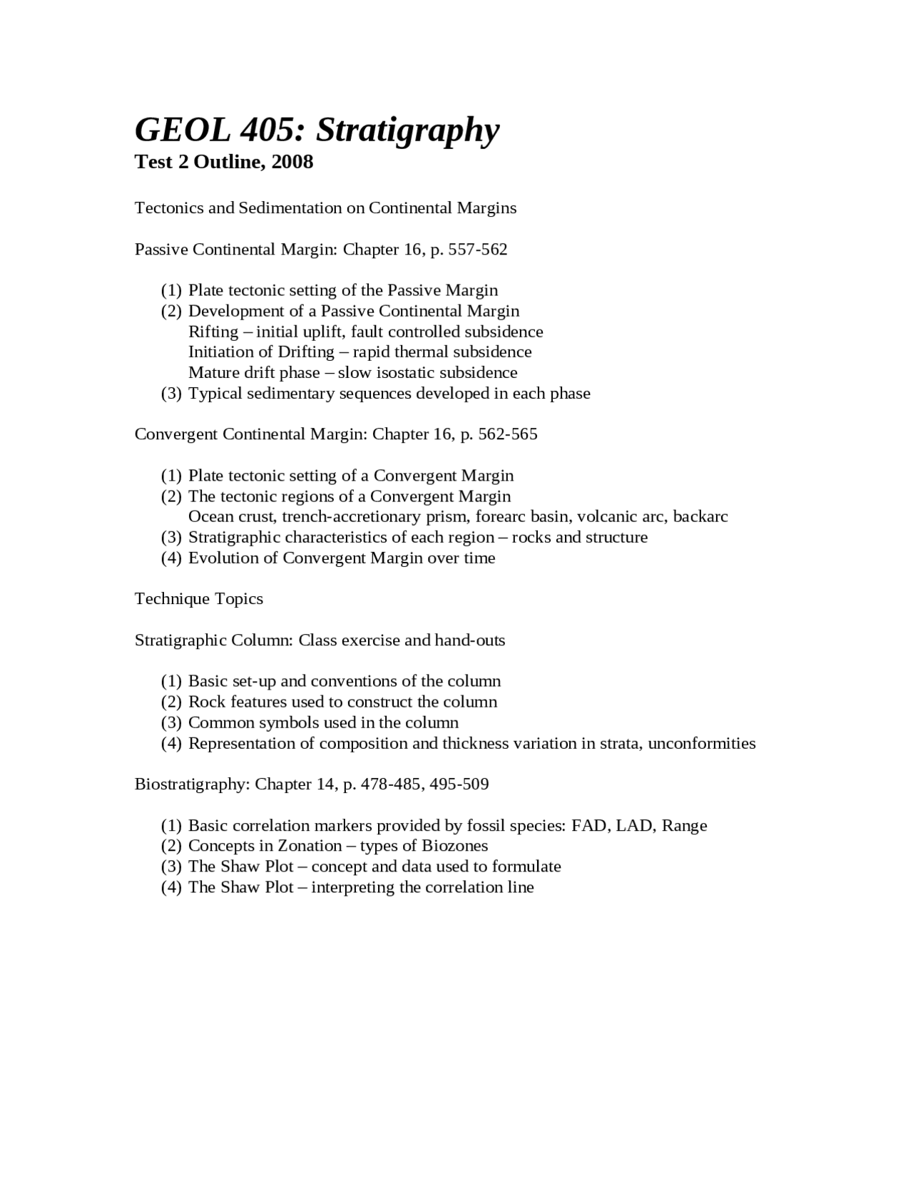Tectonics And Sedimentation On Continental Margins Geol 405 Docsity