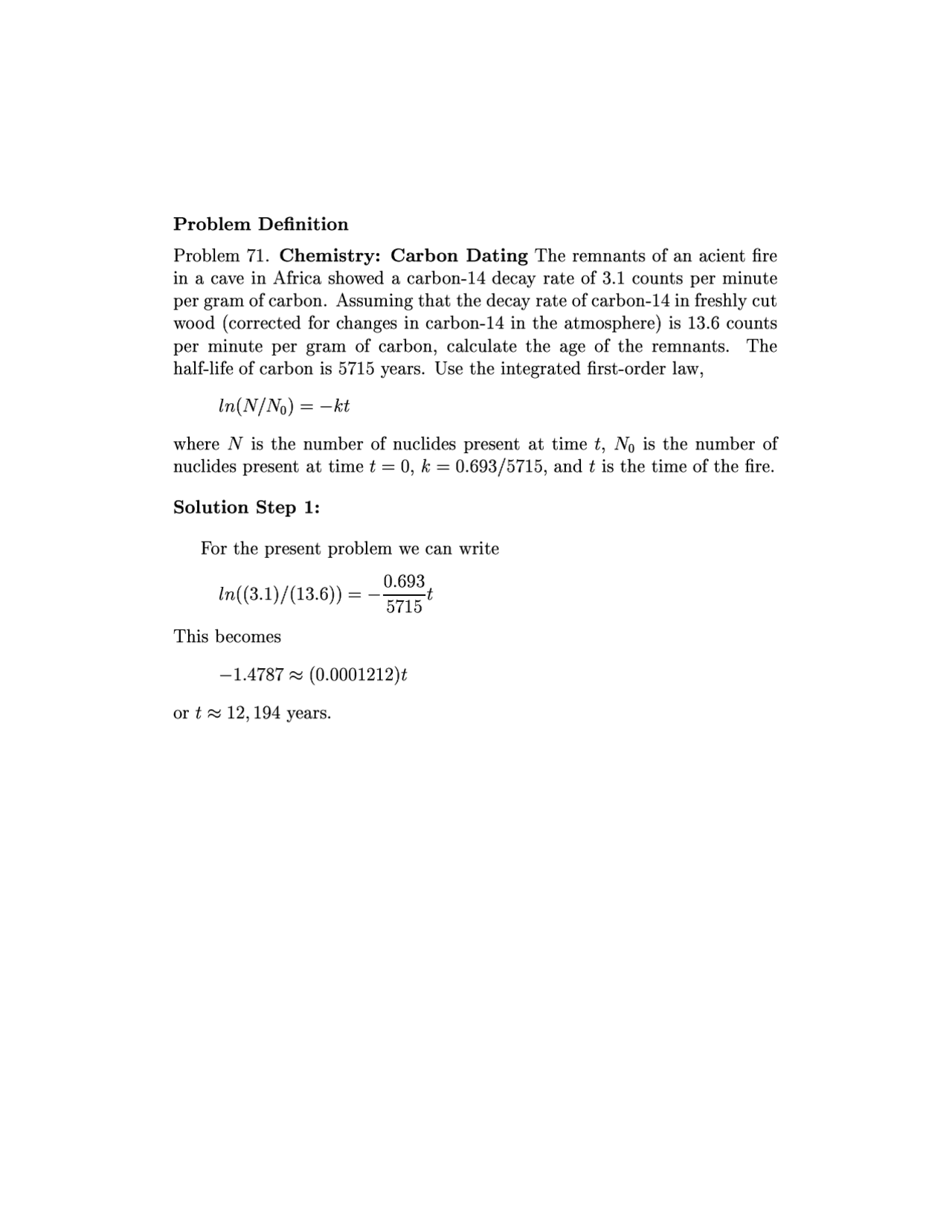 Solution For Problem Calculus Techniques Math 1100 Docsity